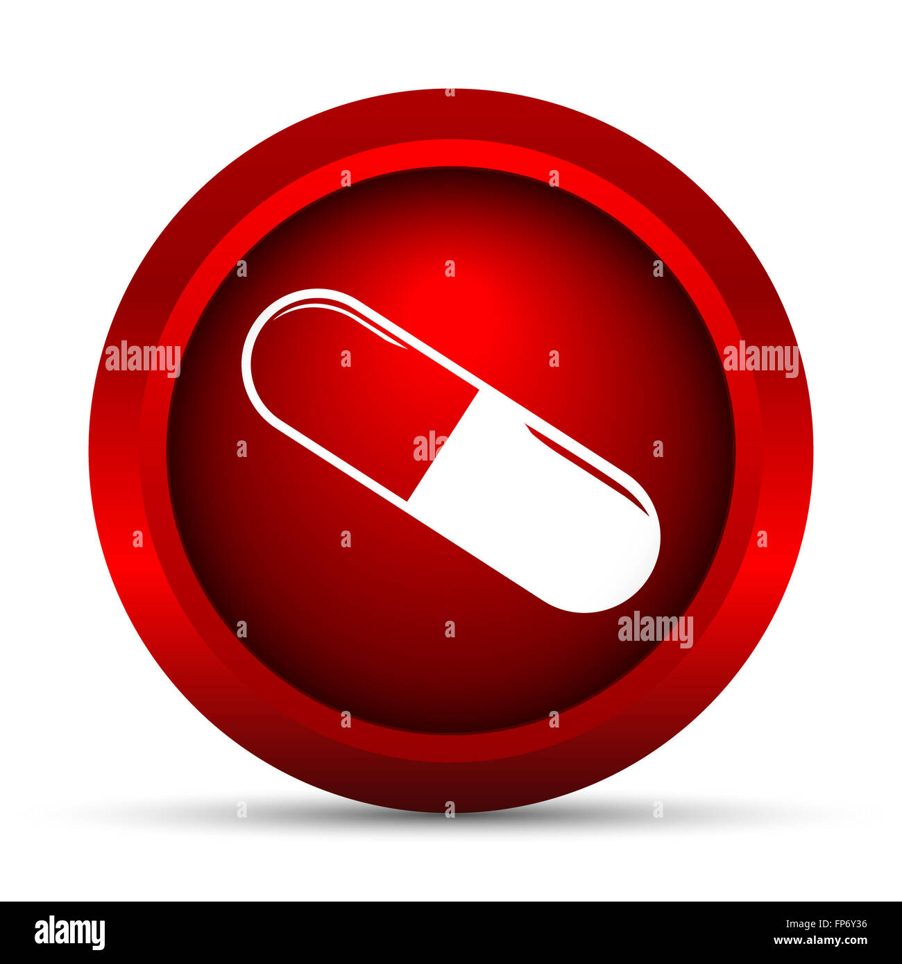 Pill icon. Internet button on white background Stock Photo - Alamy