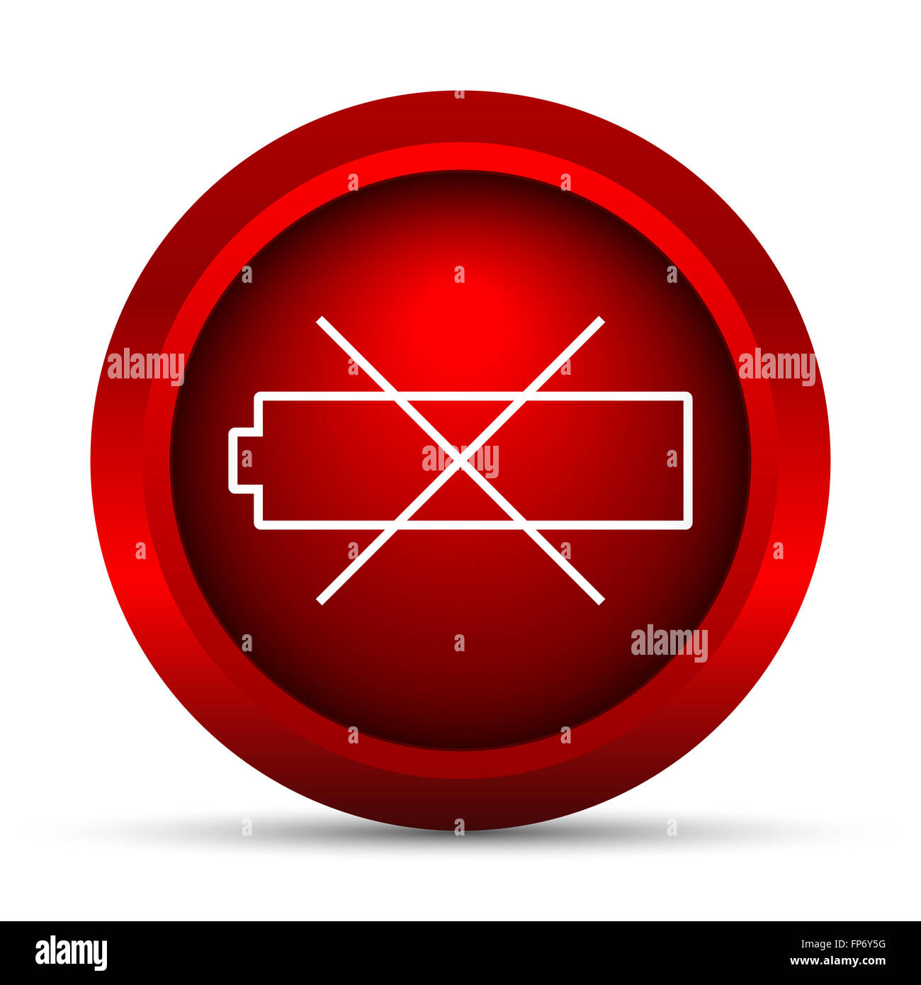 Empty battery icon. Internet button on white background Stock Photo - Alamy
