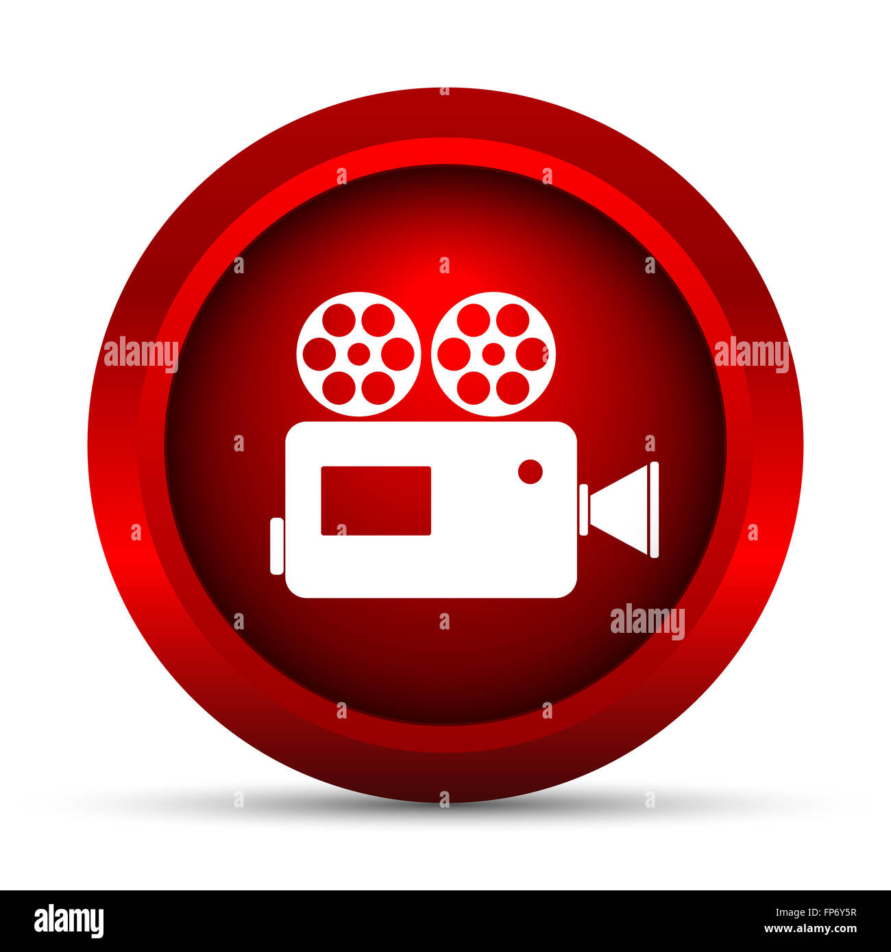 Video camera icon. Internet button on white background Stock Photo - Alamy