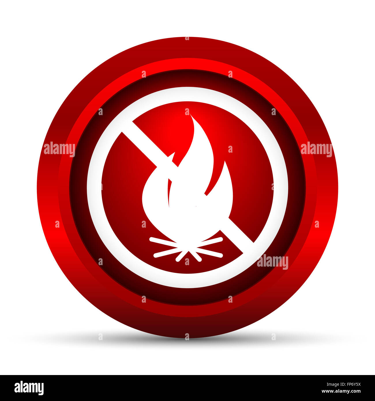 Fire forbidden icon. Internet button on white background Stock Photo ...