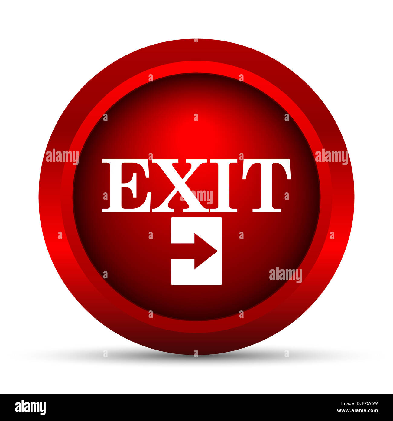 Exit icon. Internet button on white background Stock Photo - Alamy