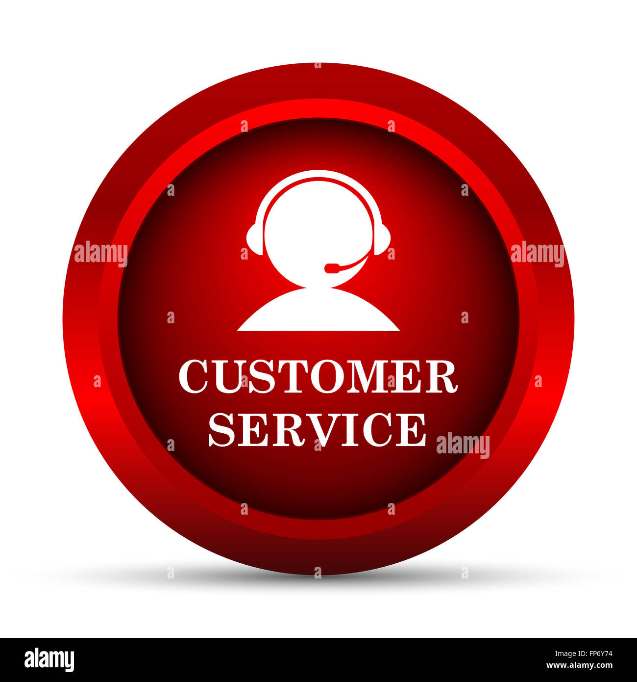 Customer service icon. Internet button on white background Stock Photo ...