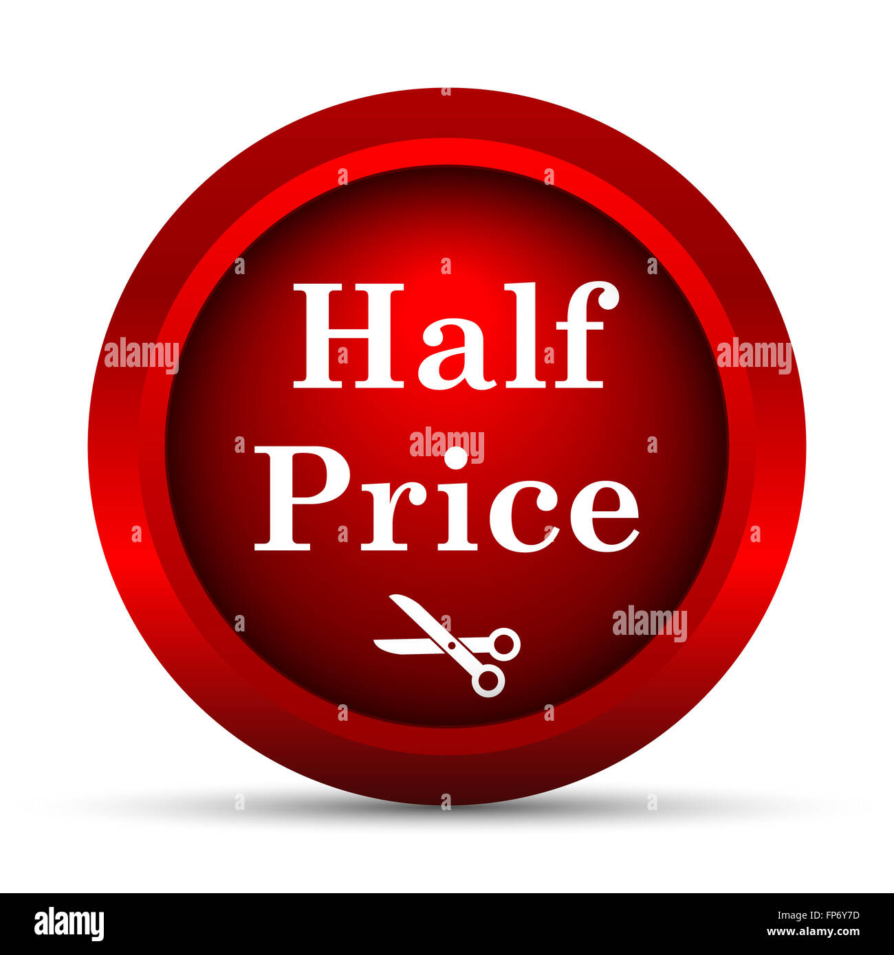 Half price icon. Internet button on white background Stock Photo - Alamy