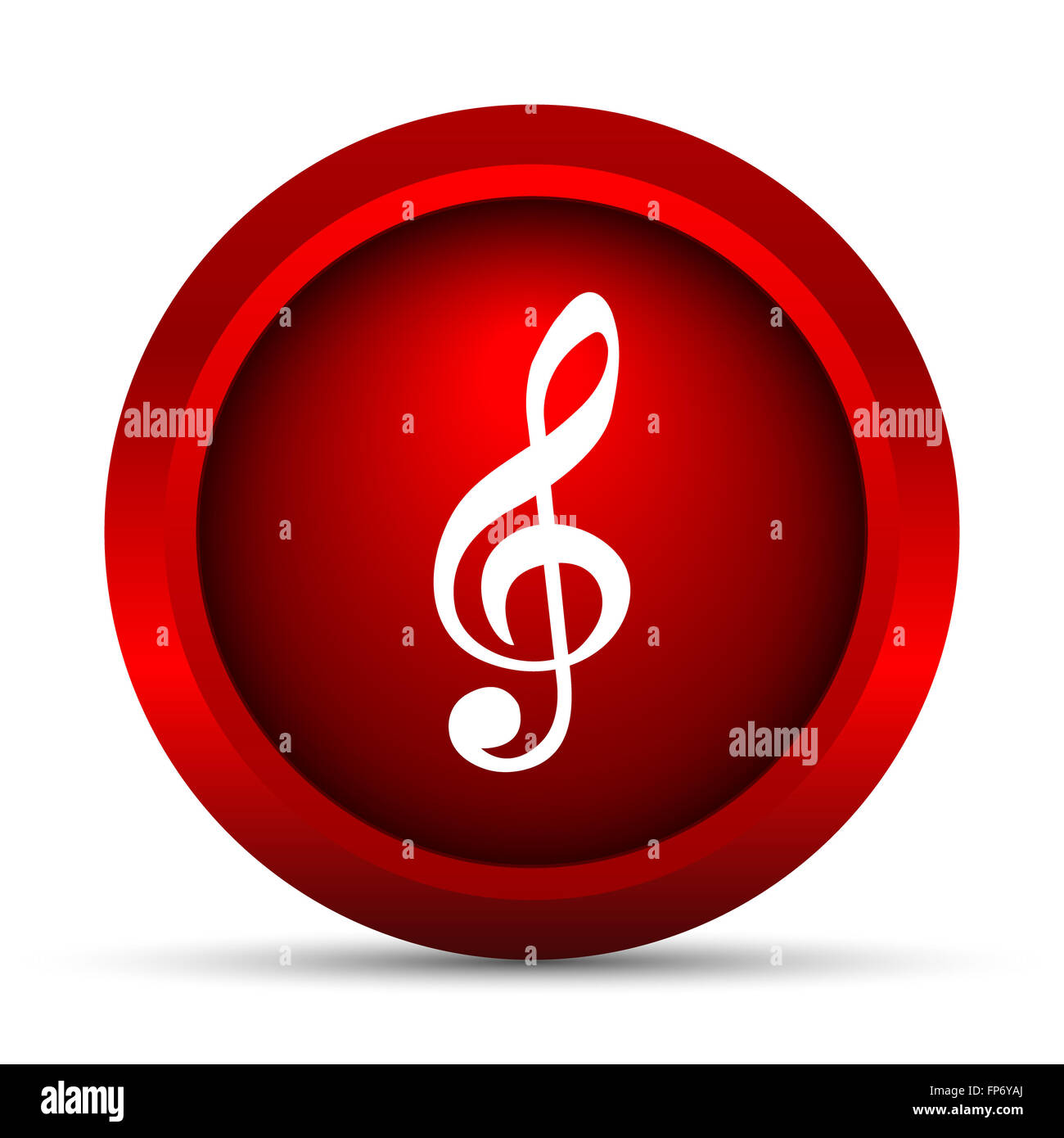 Musical note icon. Internet button on white background Stock Photo - Alamy