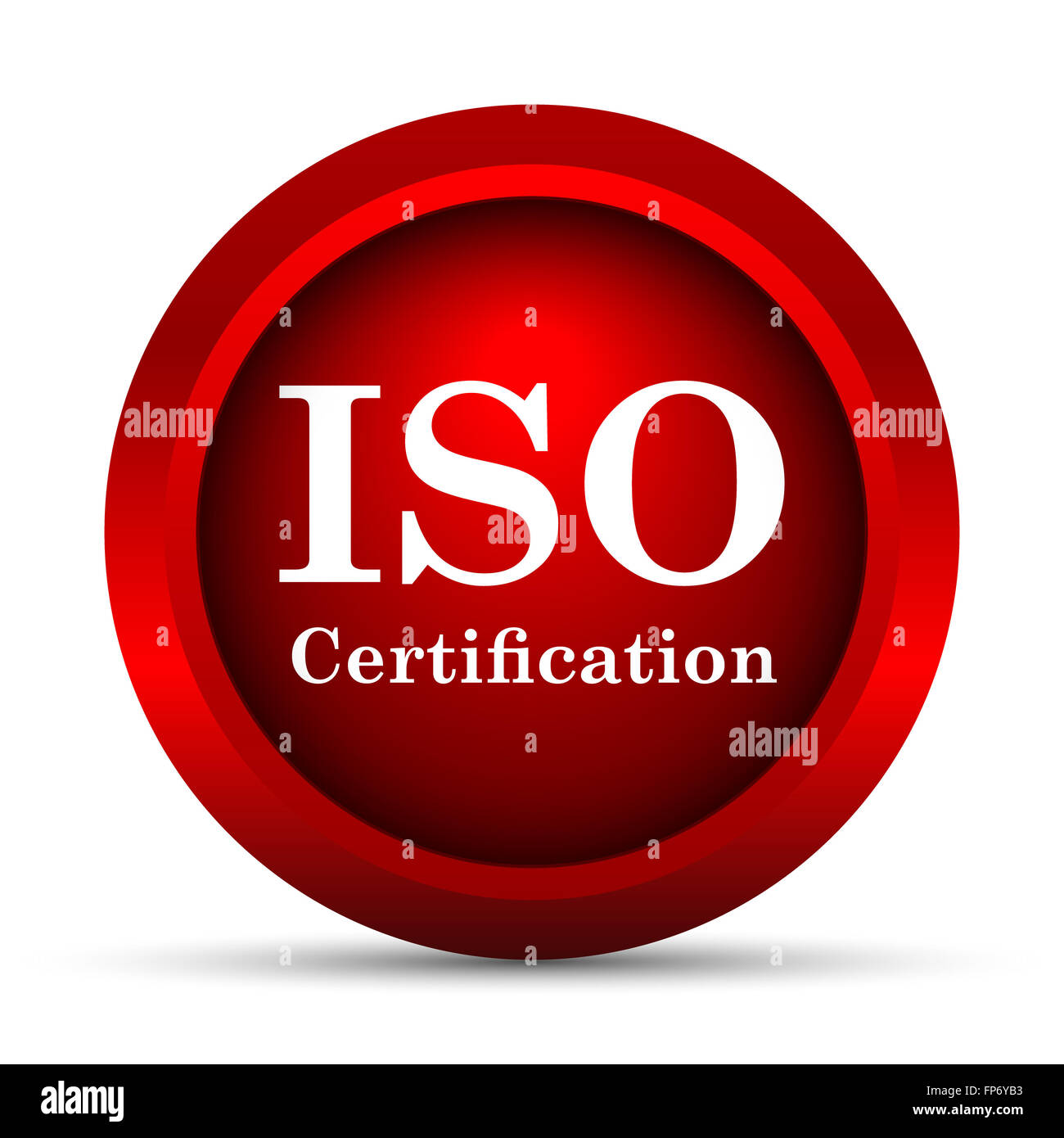 ISO certification icon. Internet button on white background Stock Photo ...