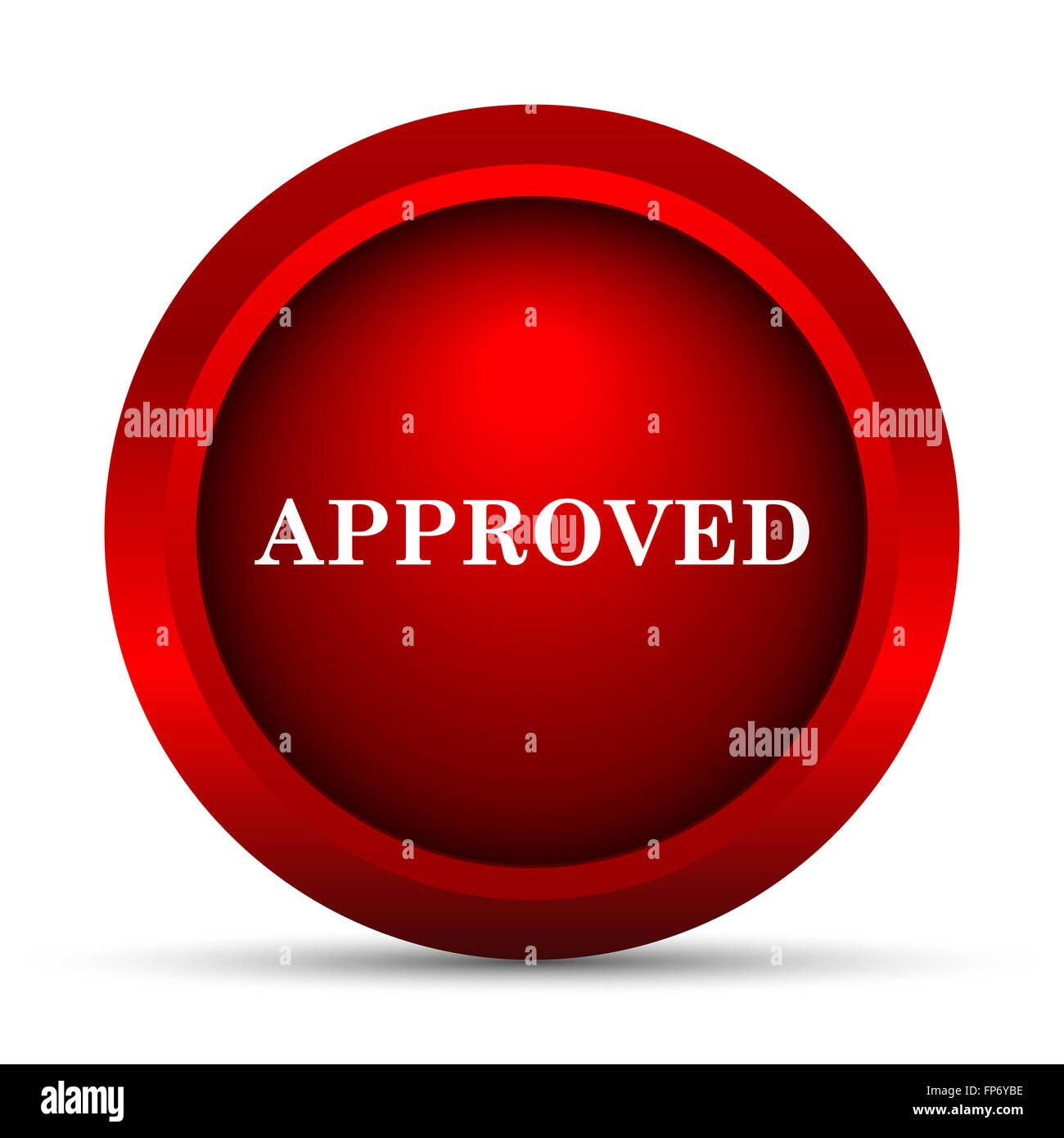 Approved icon. Internet button on white background Stock Photo - Alamy
