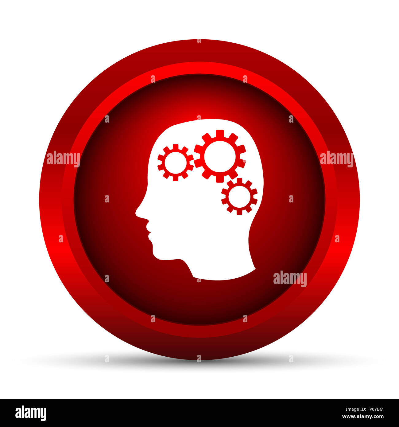 Brain icon. Internet button on white background Stock Photo - Alamy
