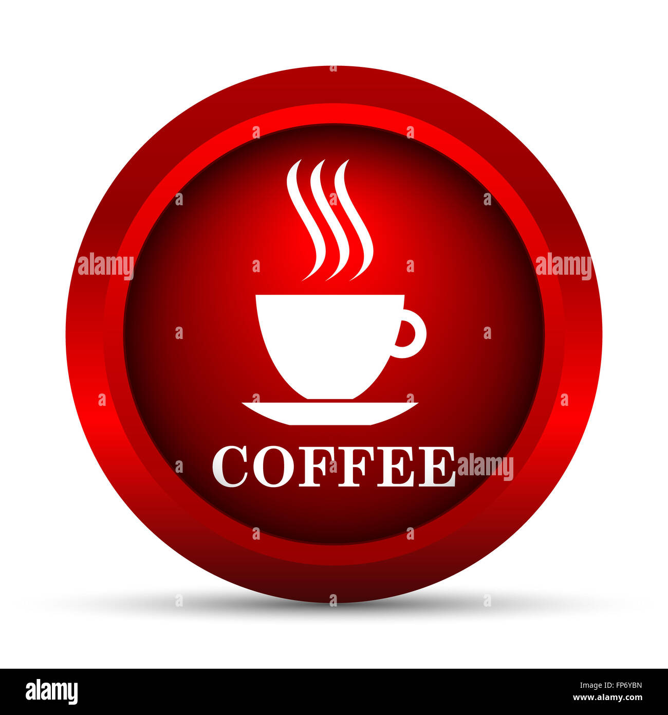 Coffee cup icon. Internet button on white background Stock Photo - Alamy