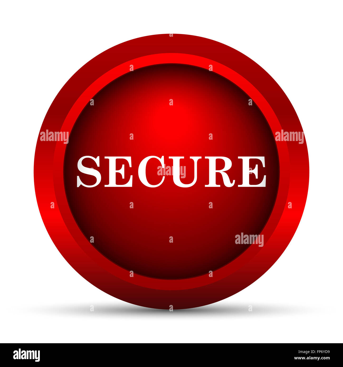 Secure icon. Internet button on white background Stock Photo - Alamy