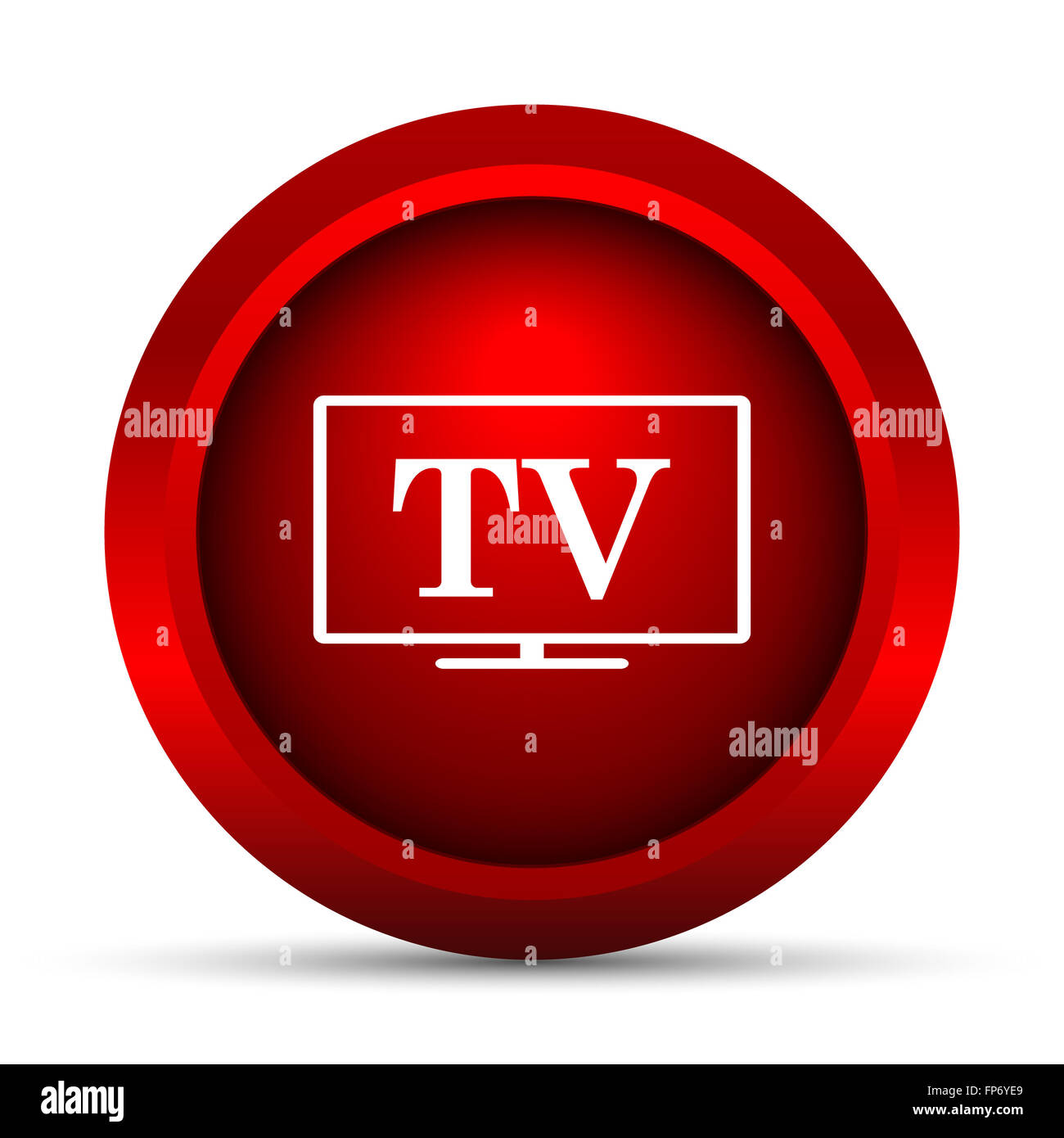 TV icon. Internet button on white background Stock Photo - Alamy