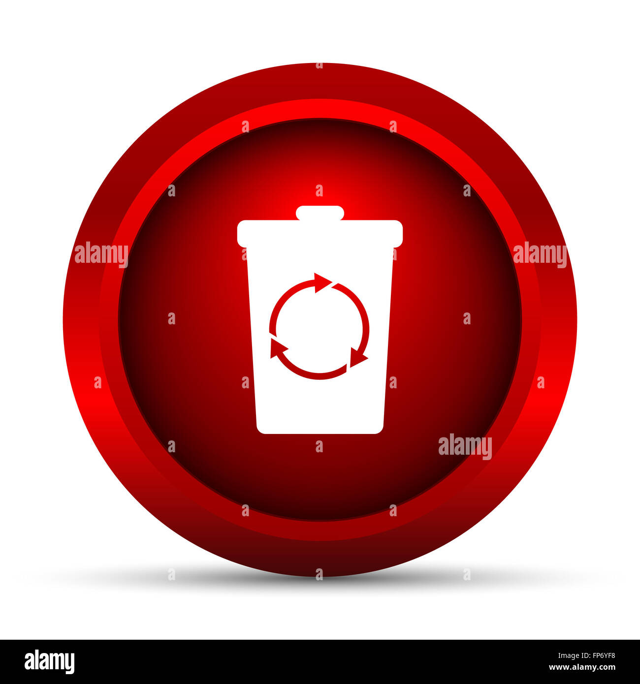 Recycle bin icon. Internet button on white background Stock Photo - Alamy