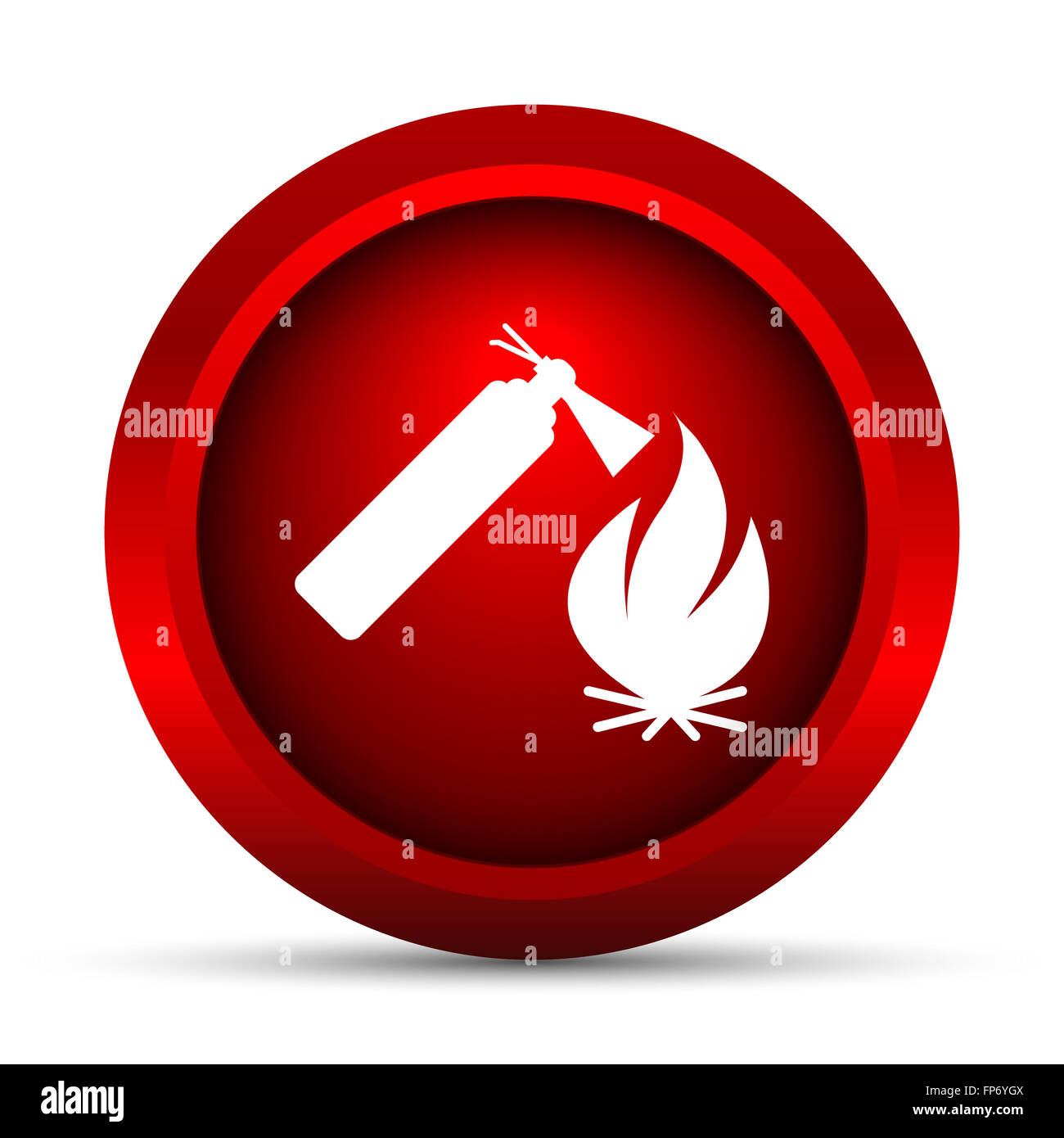Fire icon. Internet button on white background Stock Photo - Alamy