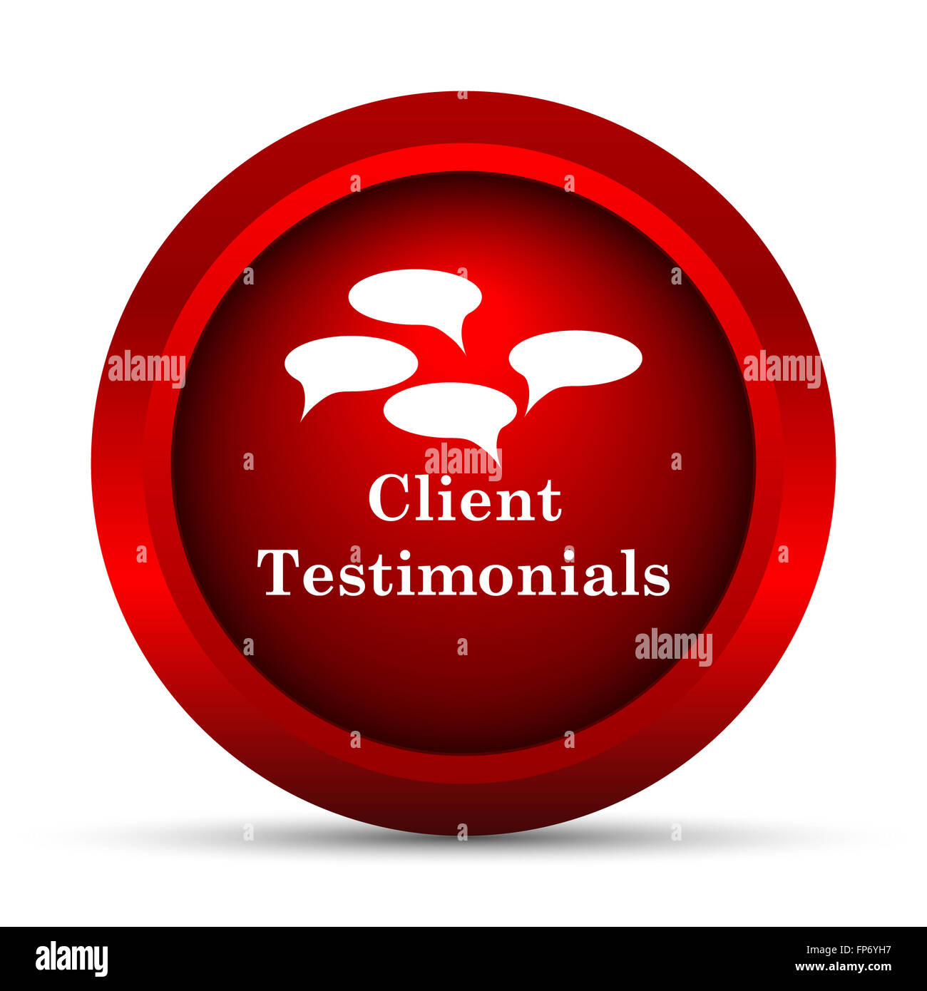 Client testimonials icon. Internet button on white background Stock ...