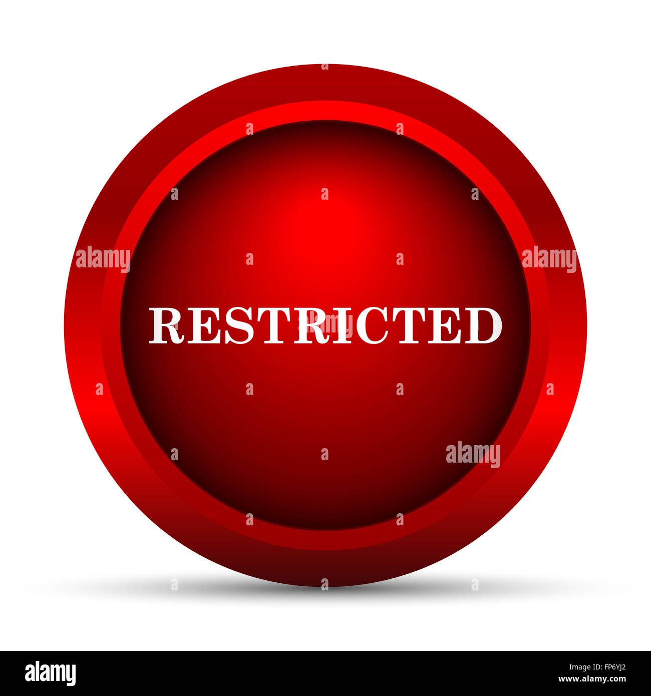 Restricted icon. Internet button on white background Stock Photo - Alamy