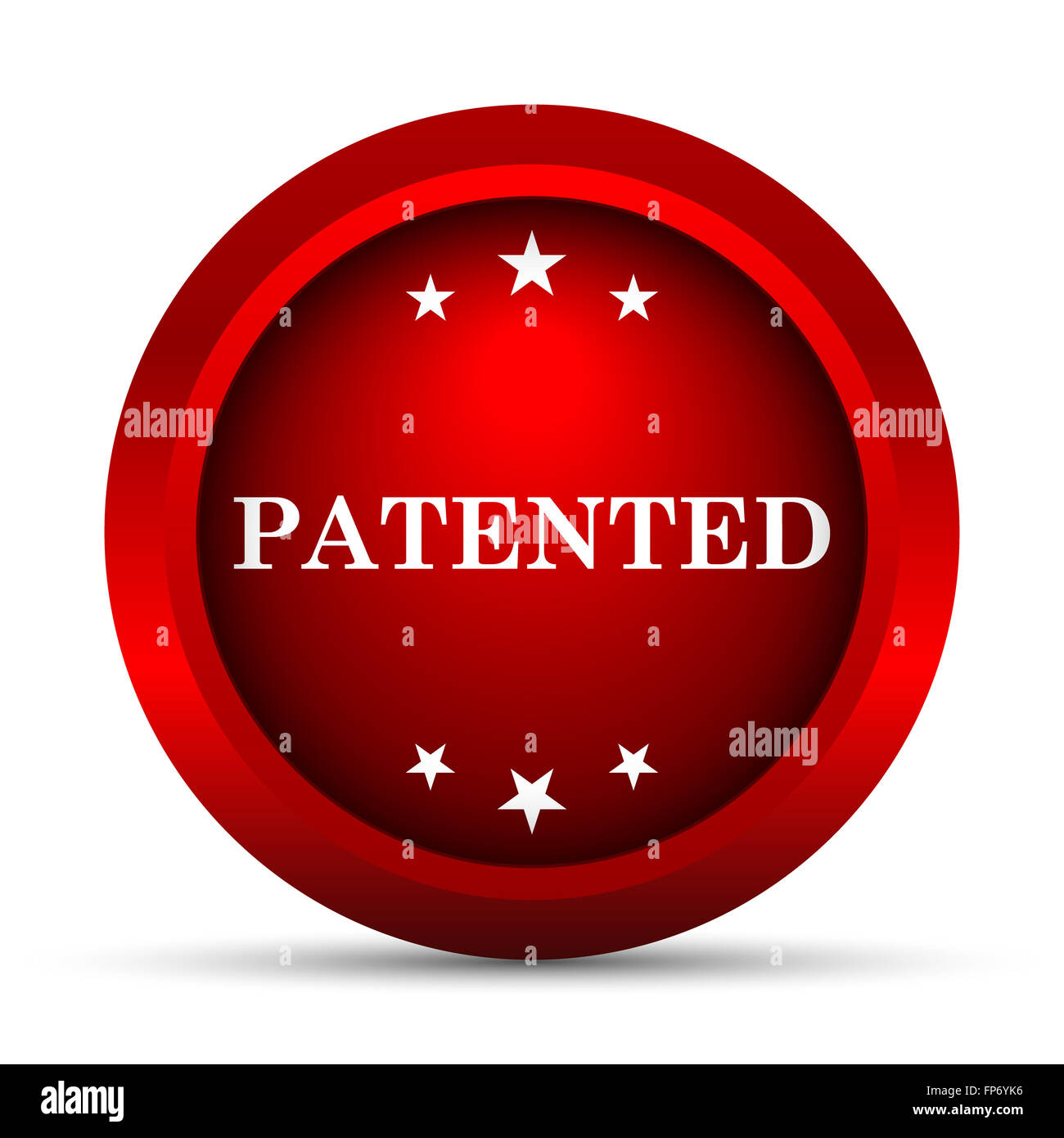 Patented icon. Internet button on white background Stock Photo - Alamy