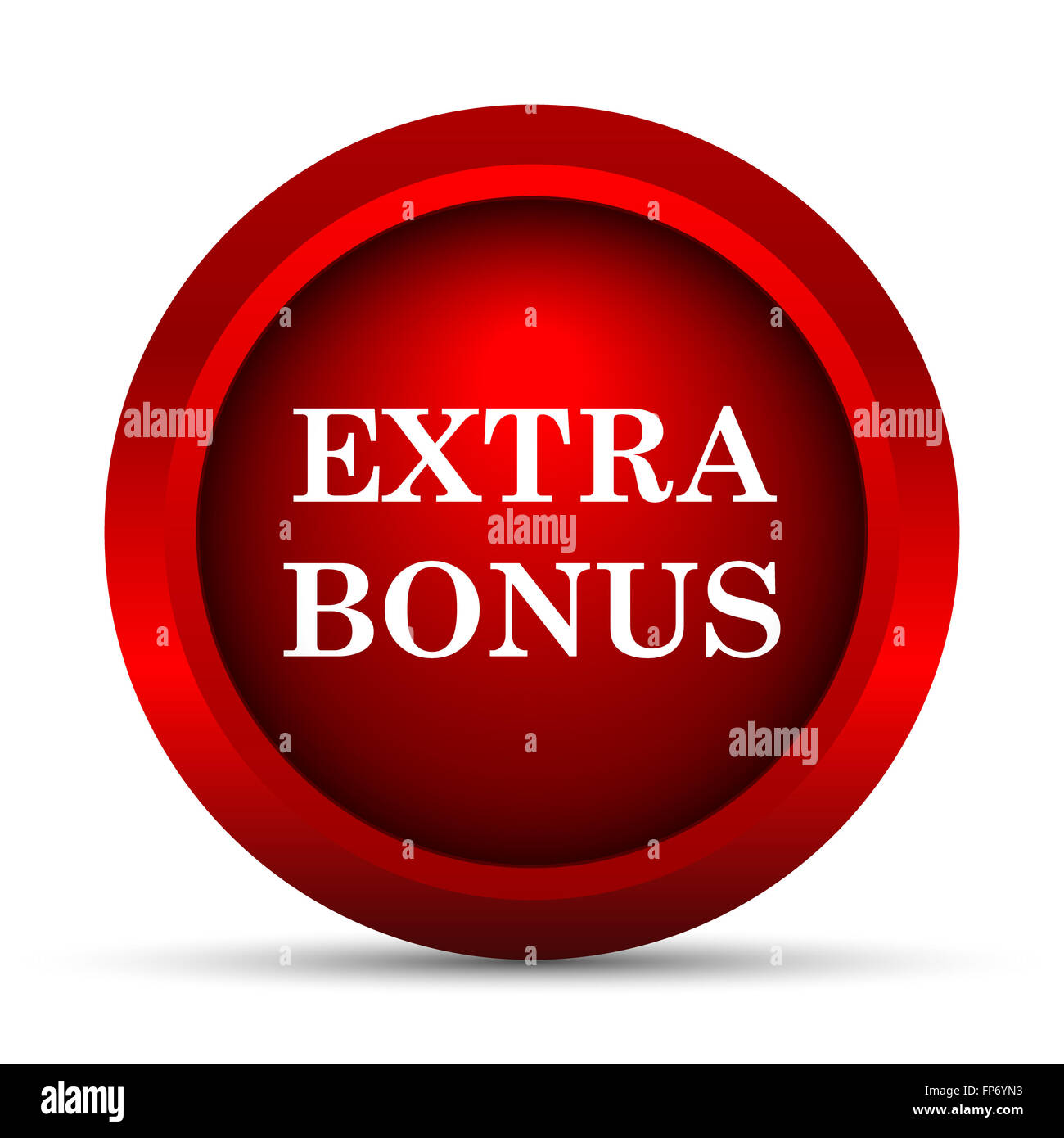 Extra bonus icon. Internet button on white background Stock Photo - Alamy