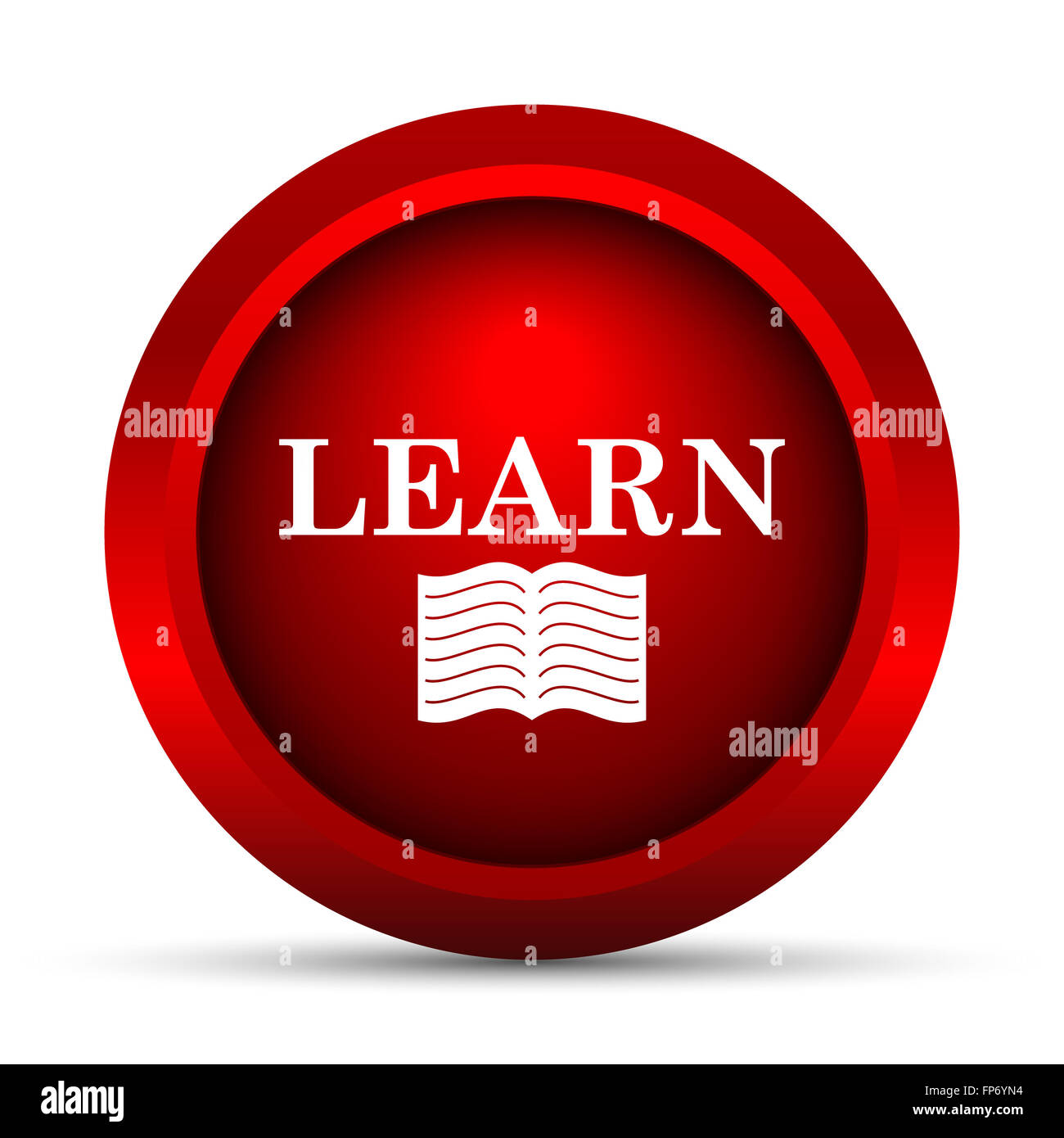 Learn icon. Internet button on white background Stock Photo - Alamy
