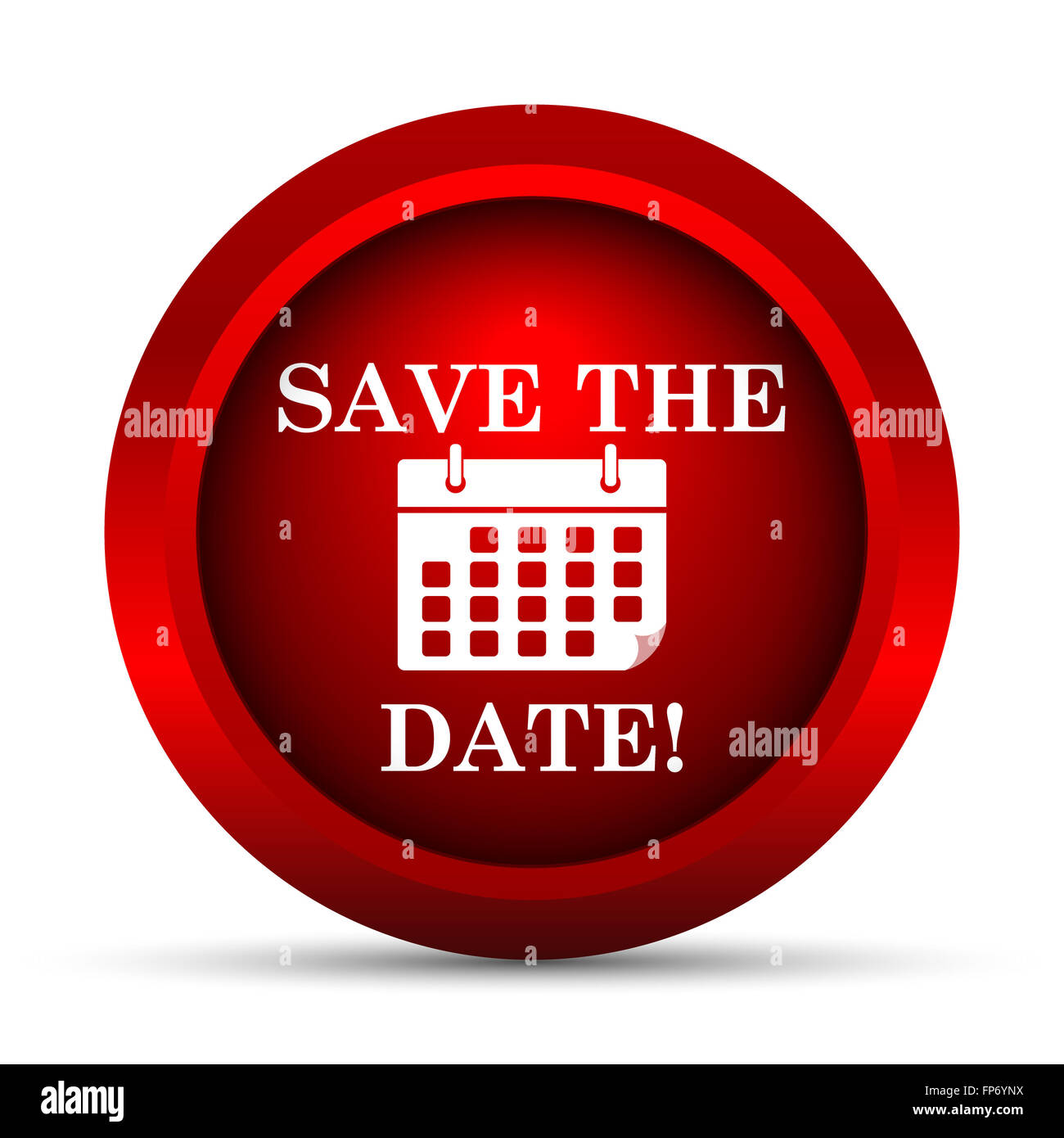 Save the date icon. Internet button on white background Stock Photo - Alamy