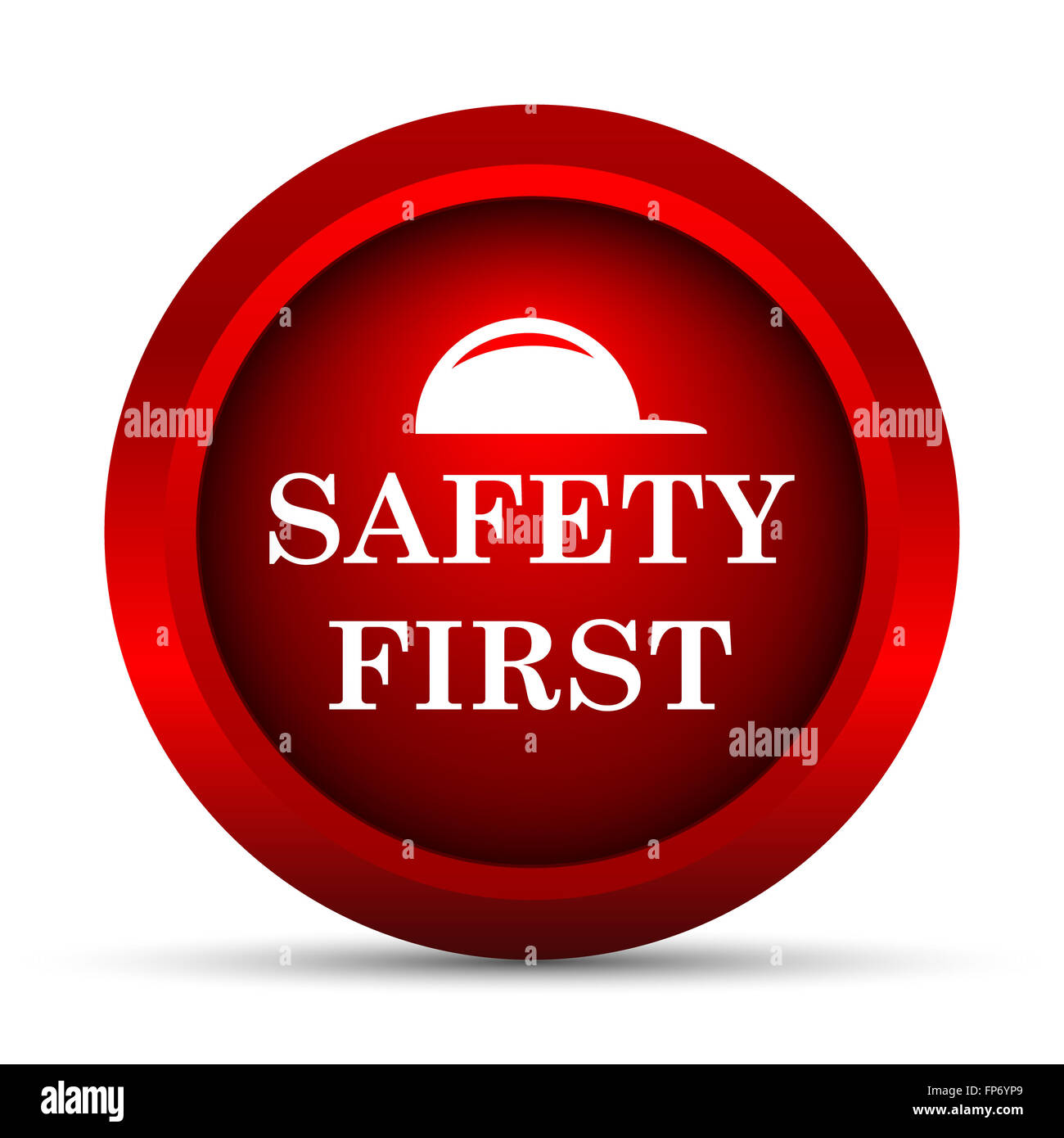 Safety first icon. Internet button on white background Stock Photo - Alamy