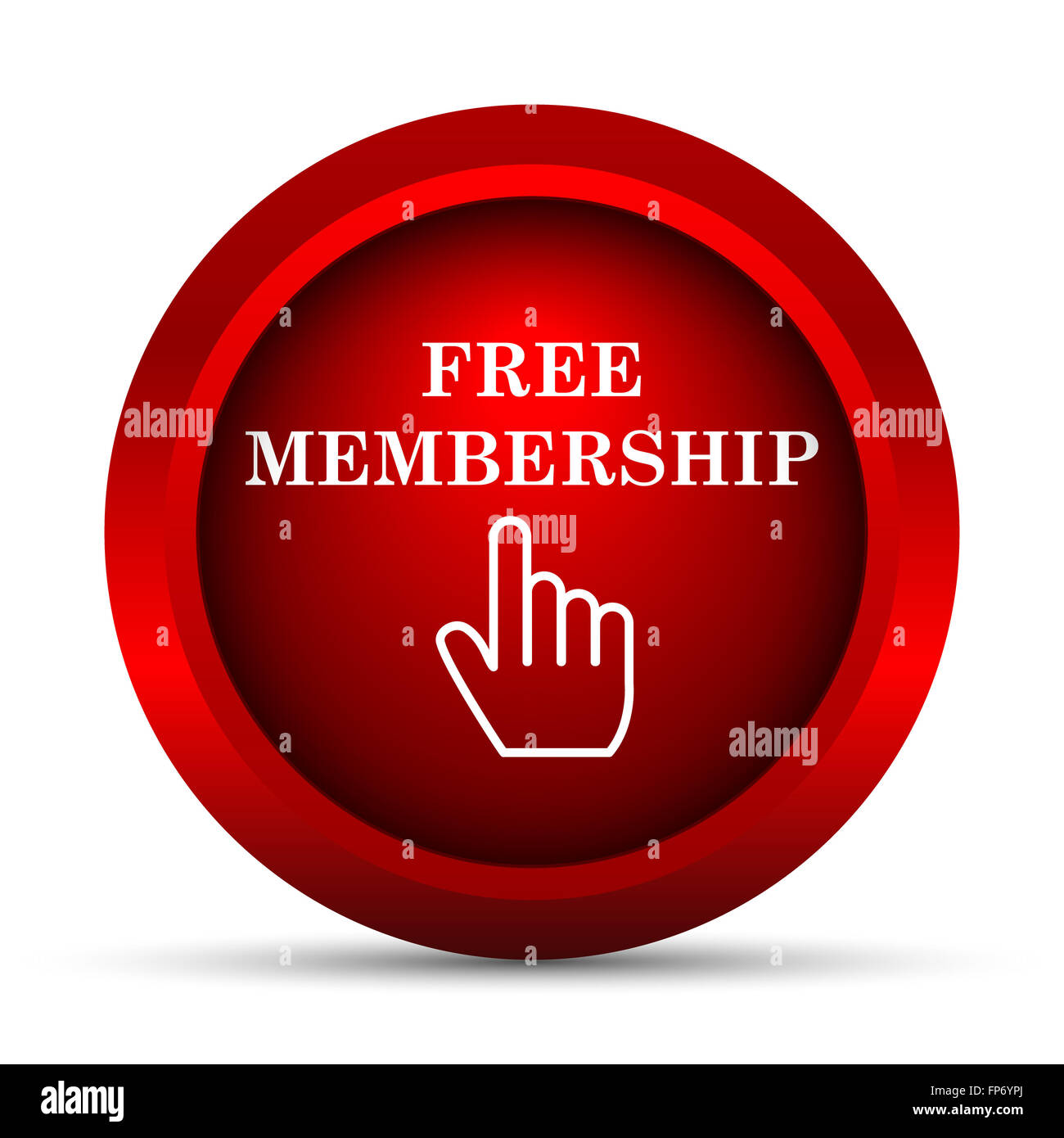 Free membership icon. Internet button on white background Stock Photo ...