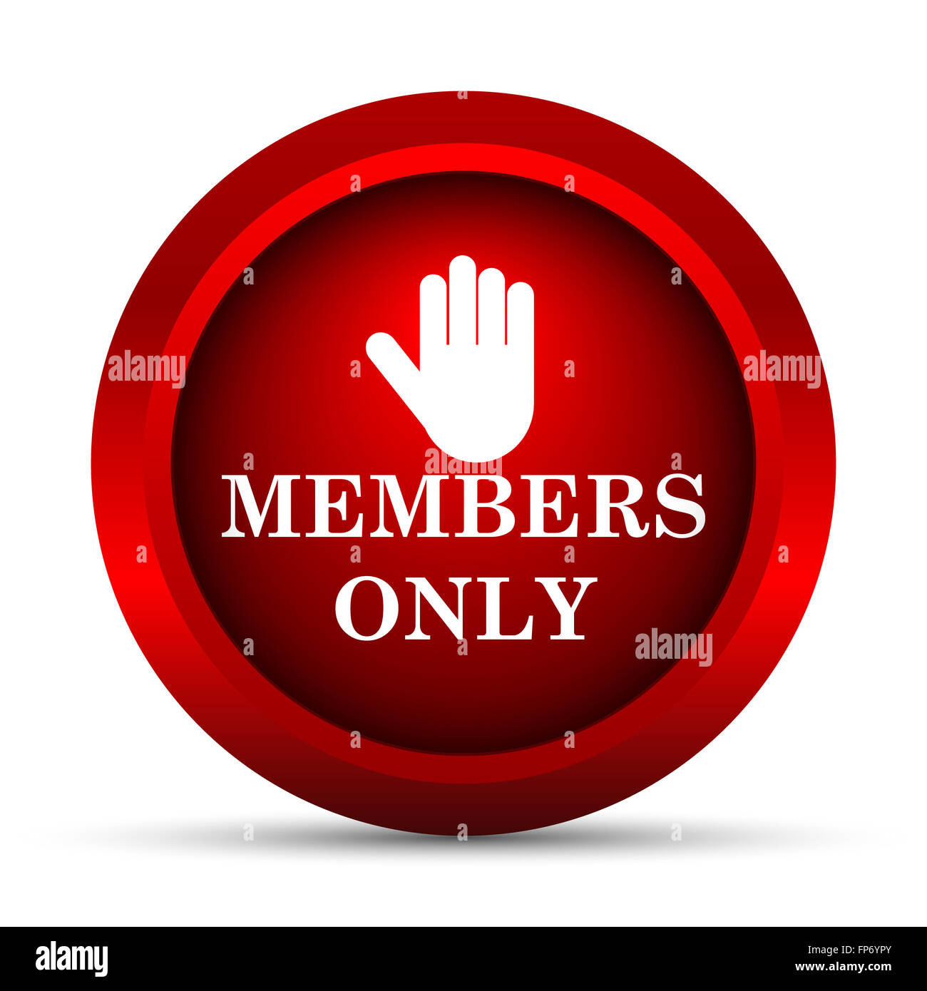 Members only icon. Internet button on white background Stock Photo - Alamy