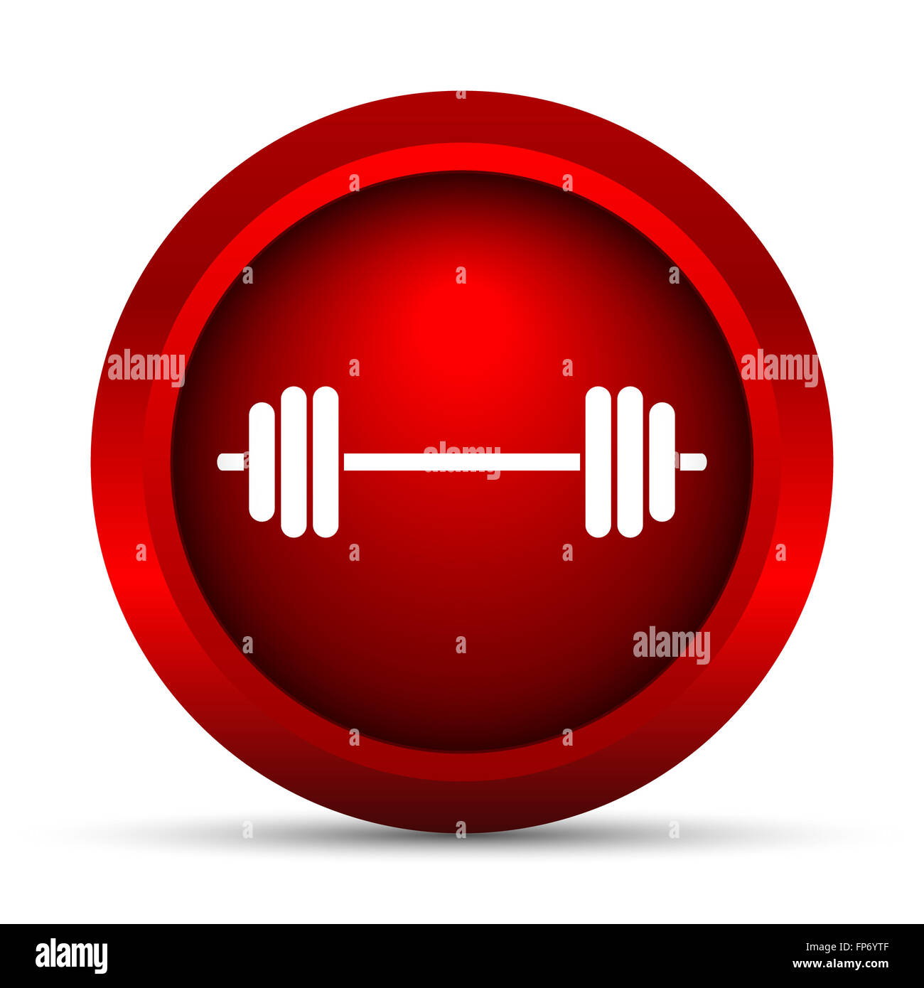 Weightlifting icon. Internet button on white background Stock Photo - Alamy