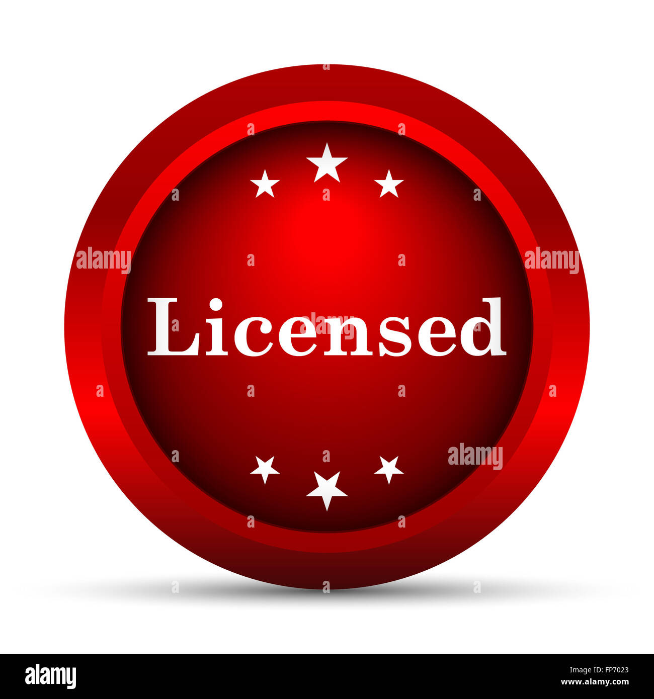 Licensed icon. Internet button on white background Stock Photo - Alamy