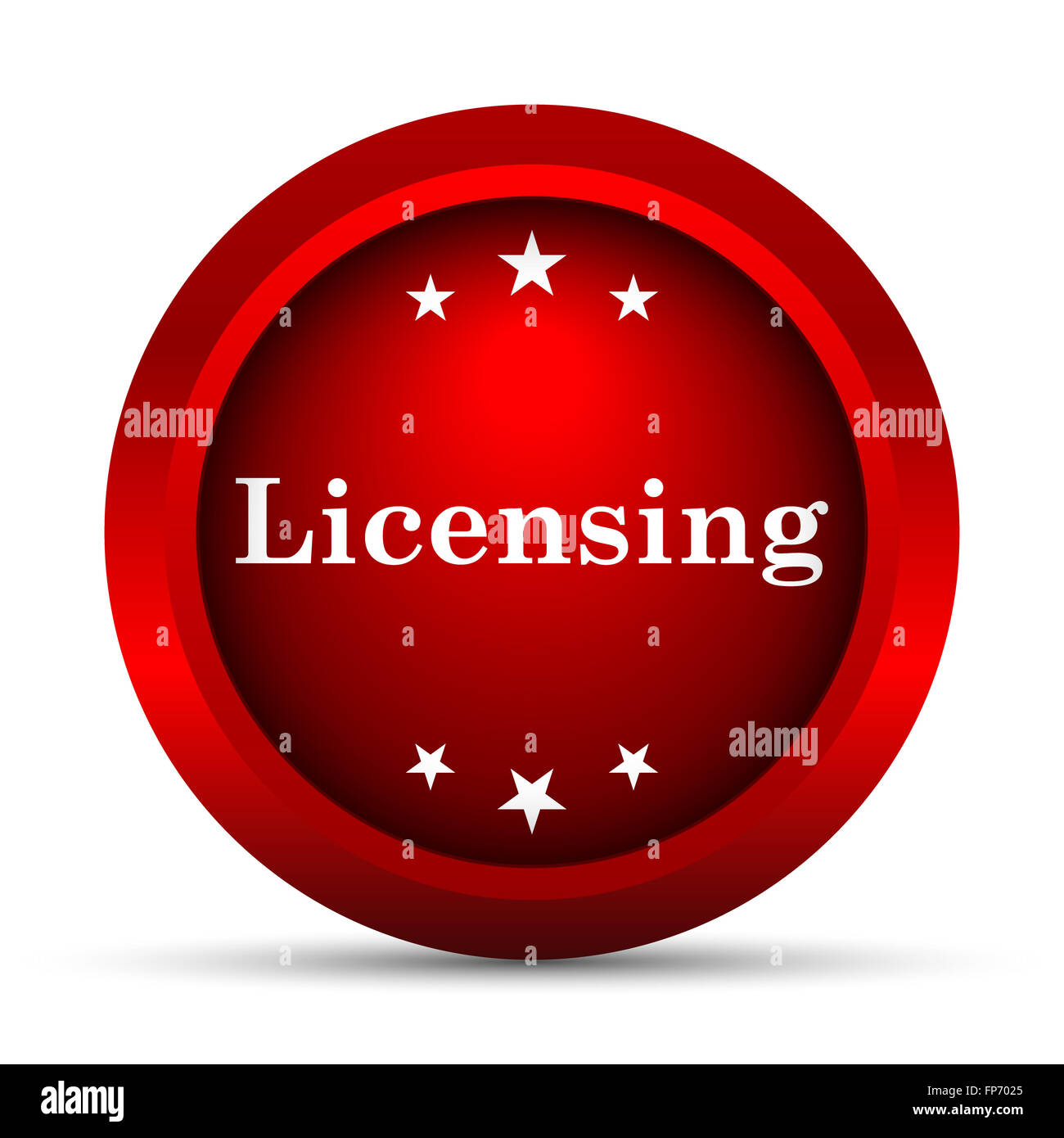 Licensing icon. Internet button on white background Stock Photo - Alamy