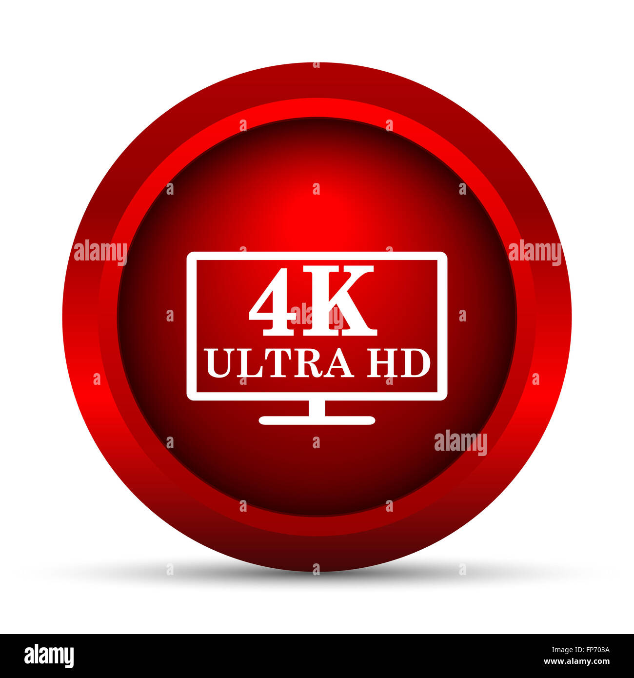 4K ultra HD icon. Internet button on white background Stock Photo - Alamy