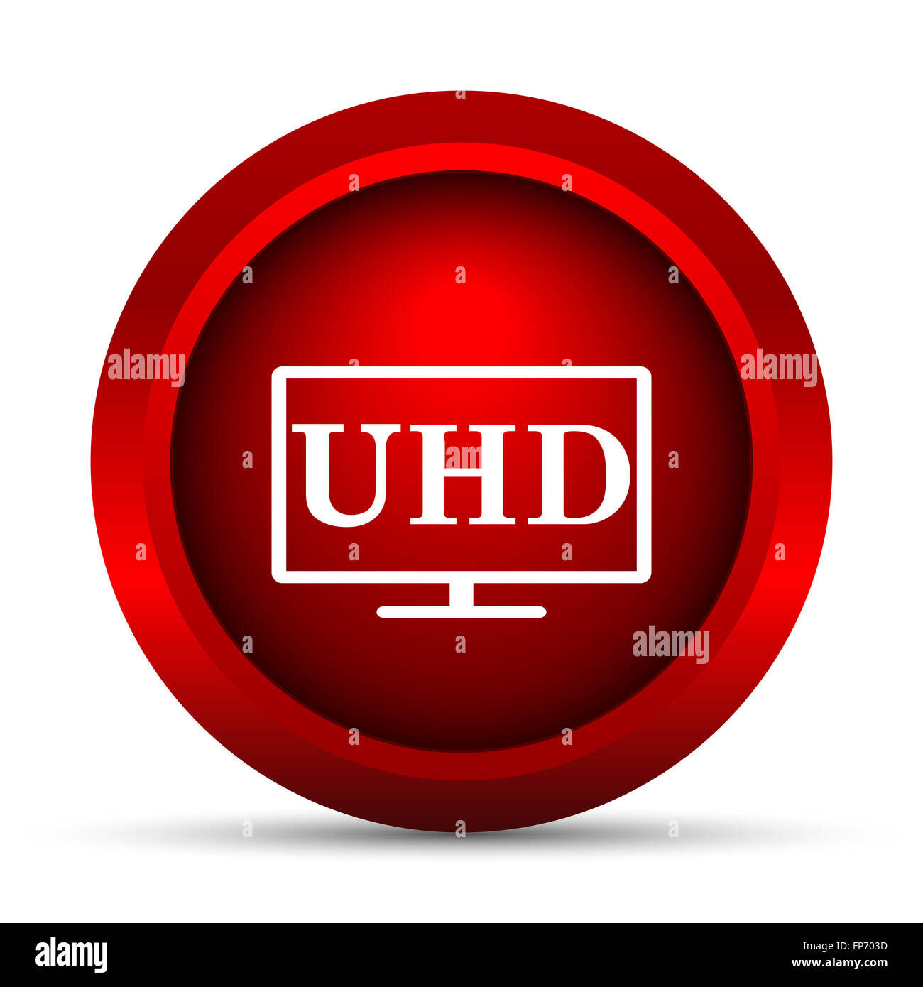 Ultra HD icon. Internet button on white background Stock Photo - Alamy
