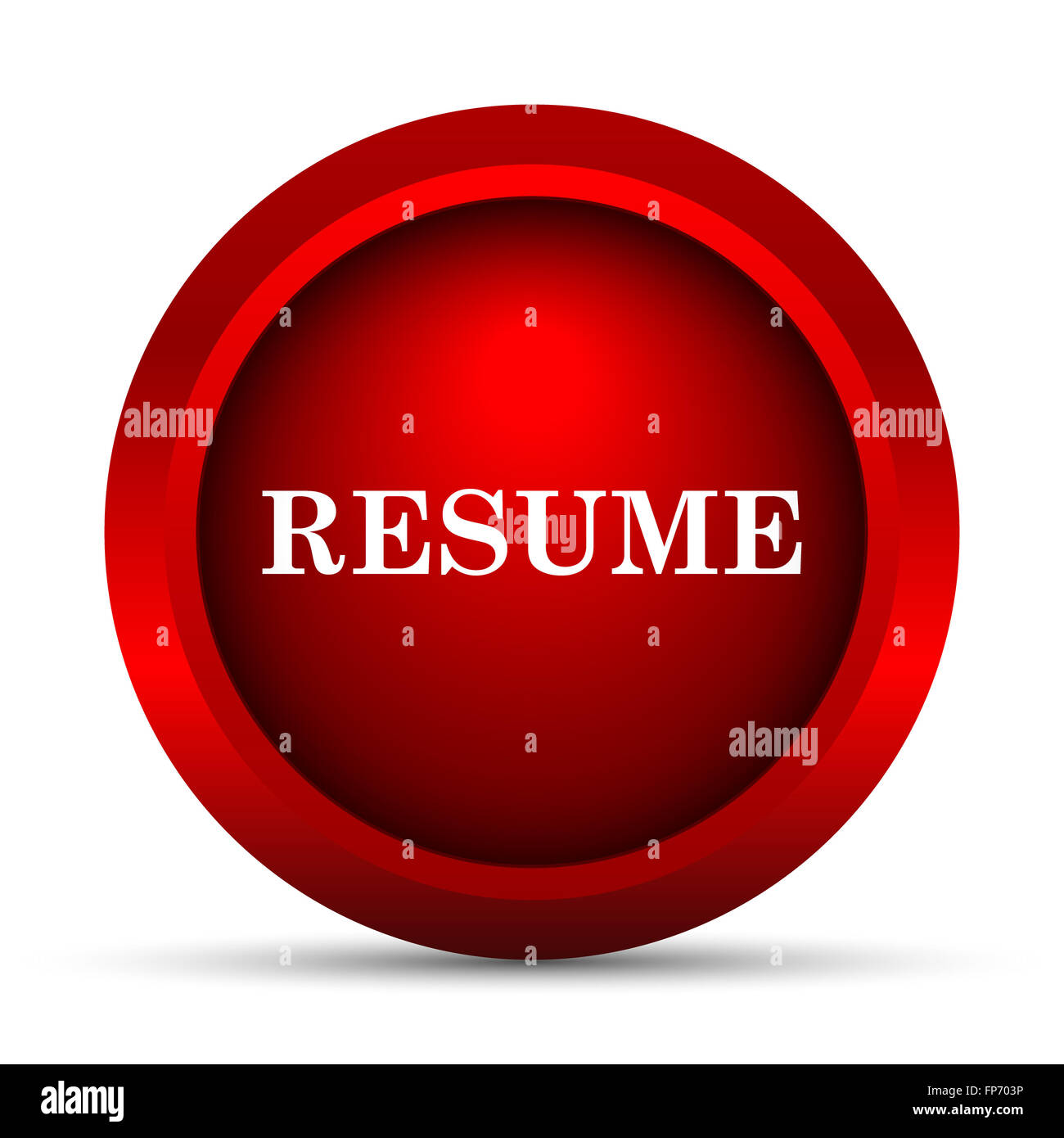 Resume icon. Internet button on white background Stock Photo - Alamy