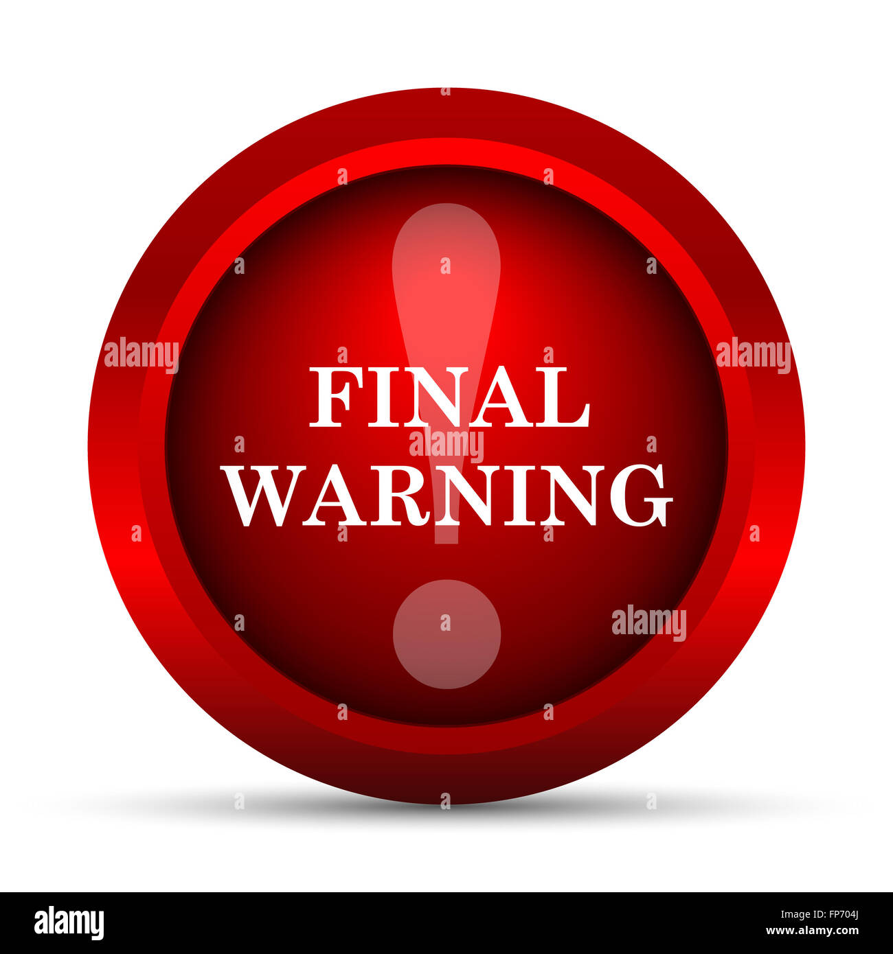 Final warning icon. Internet button on white background Stock Photo - Alamy