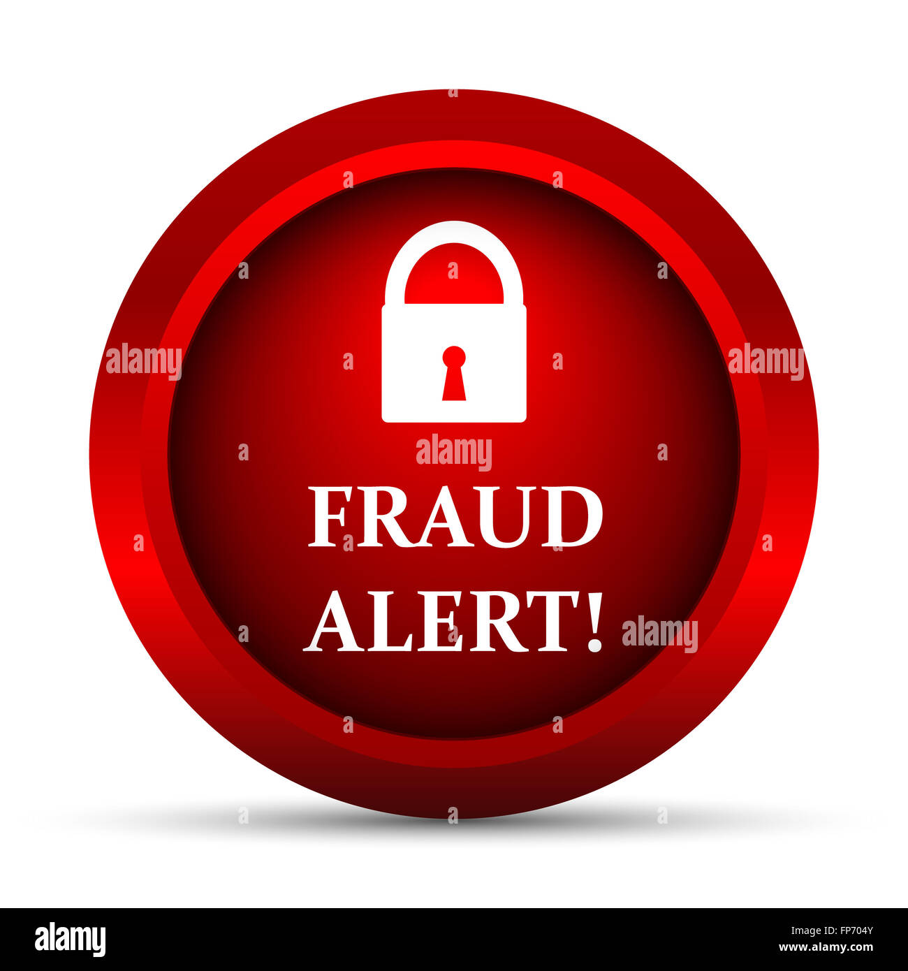 Fraud alert icon. Internet button on white background Stock Photo - Alamy