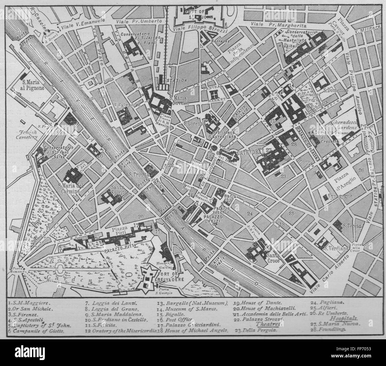 Map of florence Black and White Stock Photos & Images - Alamy