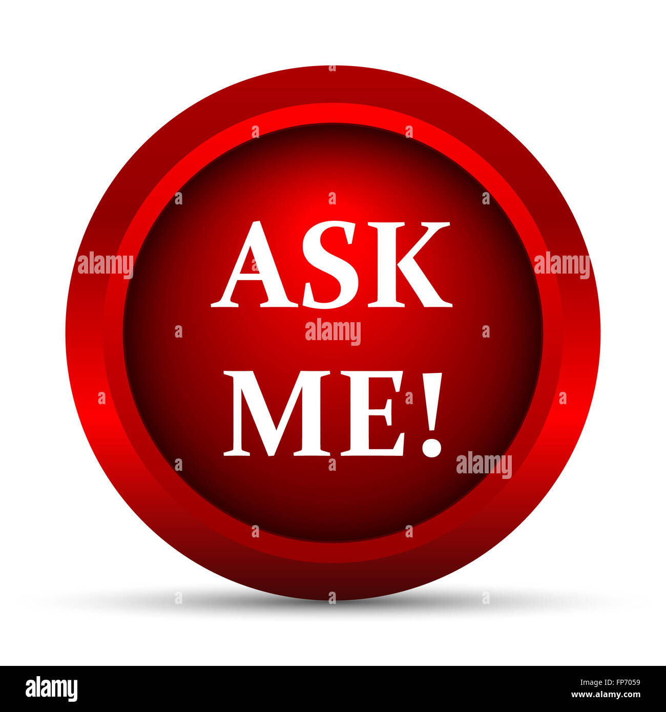 Ask me icon. Internet button on white background Stock Photo - Alamy