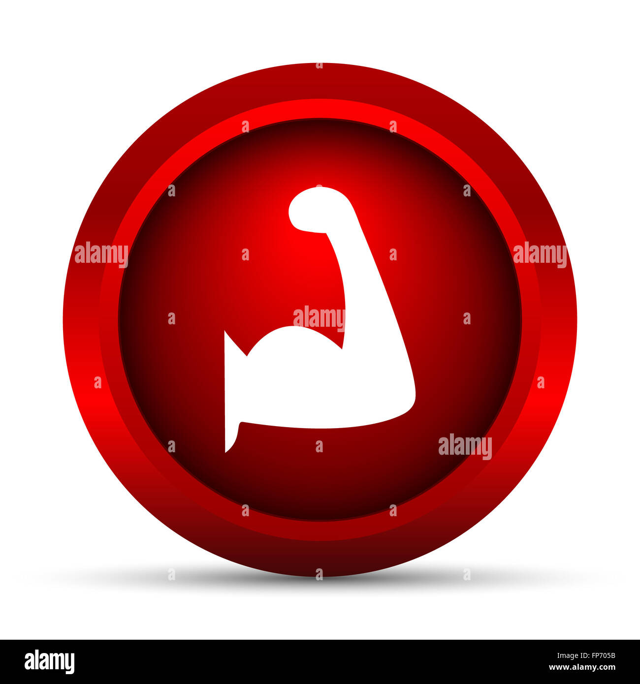 Muscle icon. Internet button on white background Stock Photo - Alamy