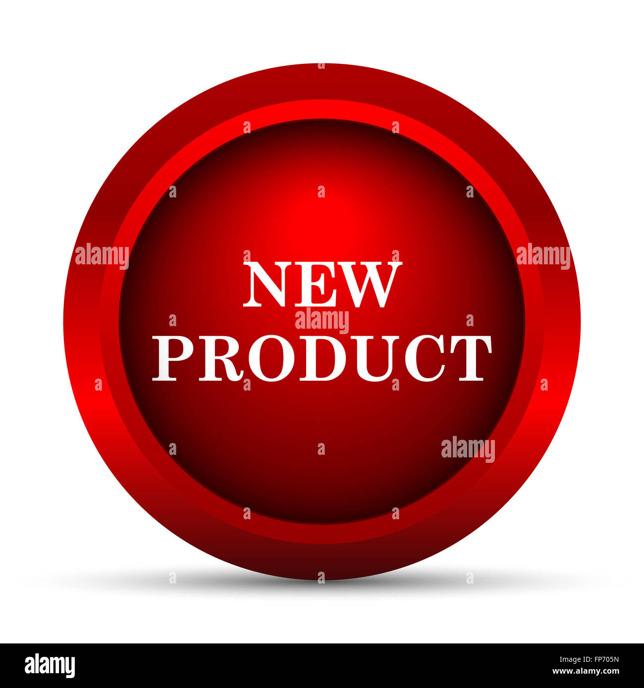New product icon. Internet button on white background Stock Photo - Alamy