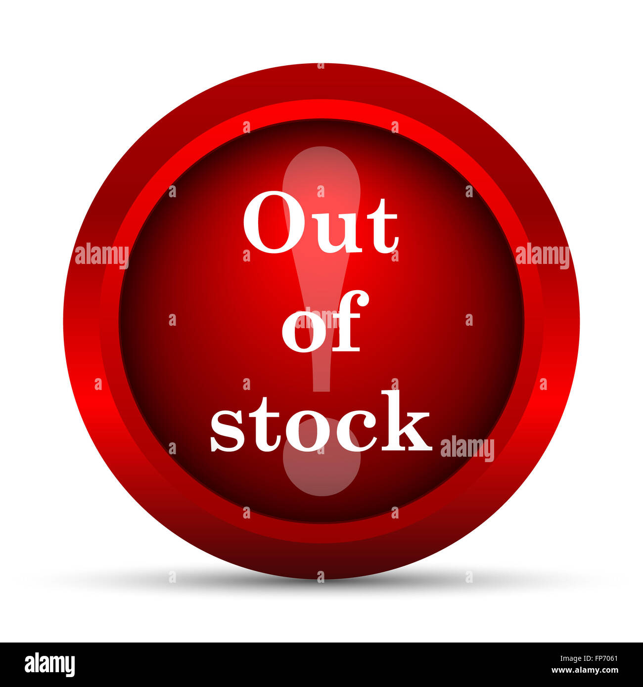 Out of stock icon. Internet button on white background Stock Photo - Alamy