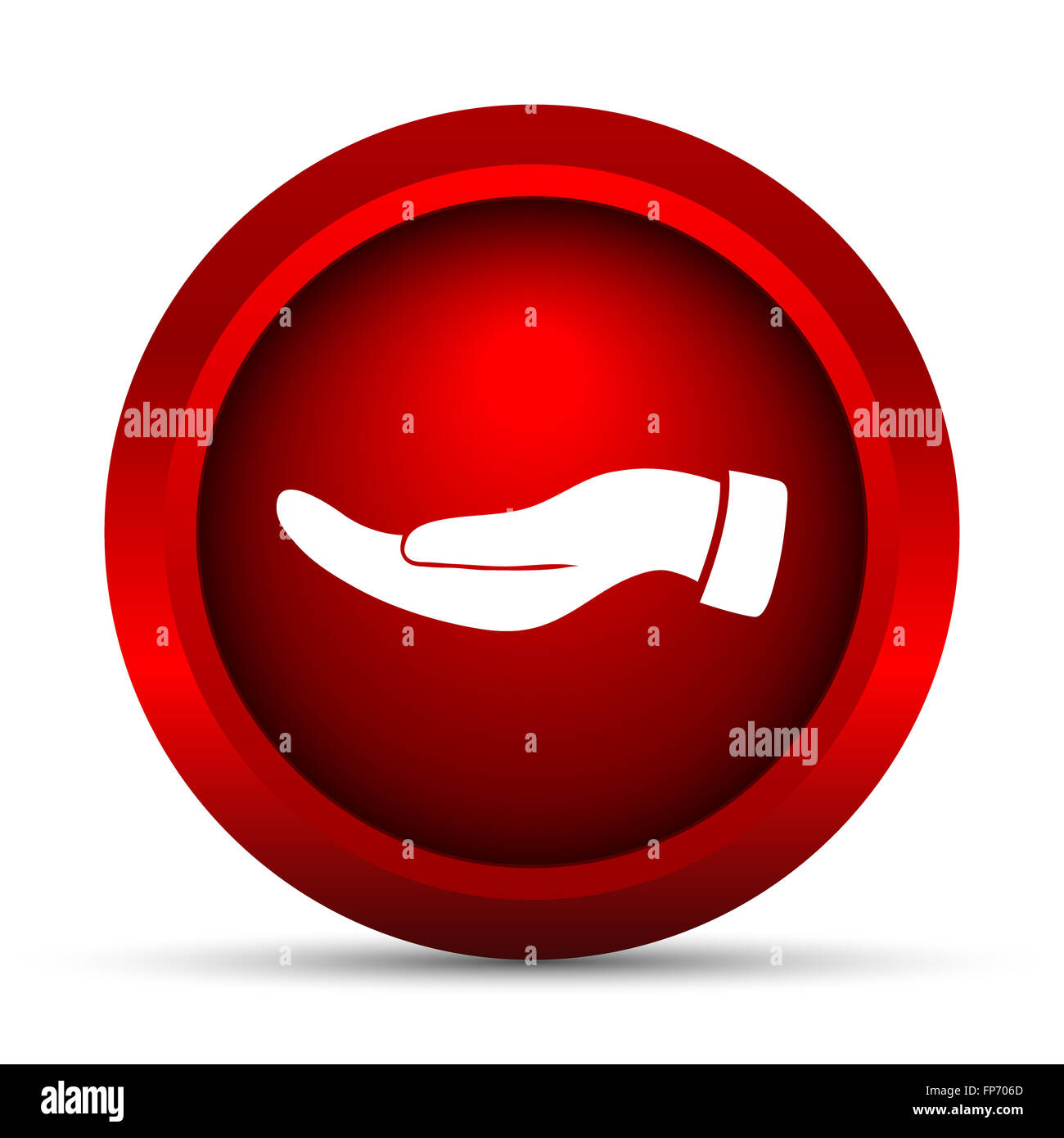 Hand icon. Internet button on white background Stock Photo - Alamy