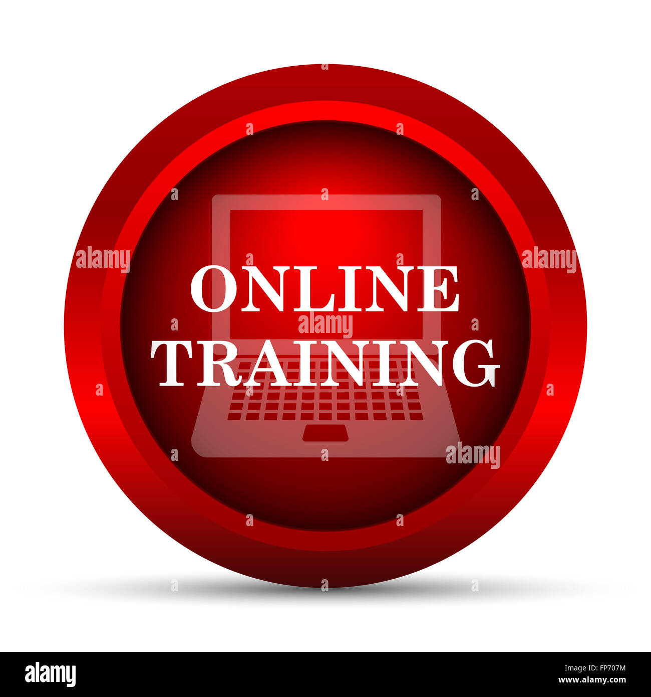 Online training icon. Internet button on white background Stock Photo ...