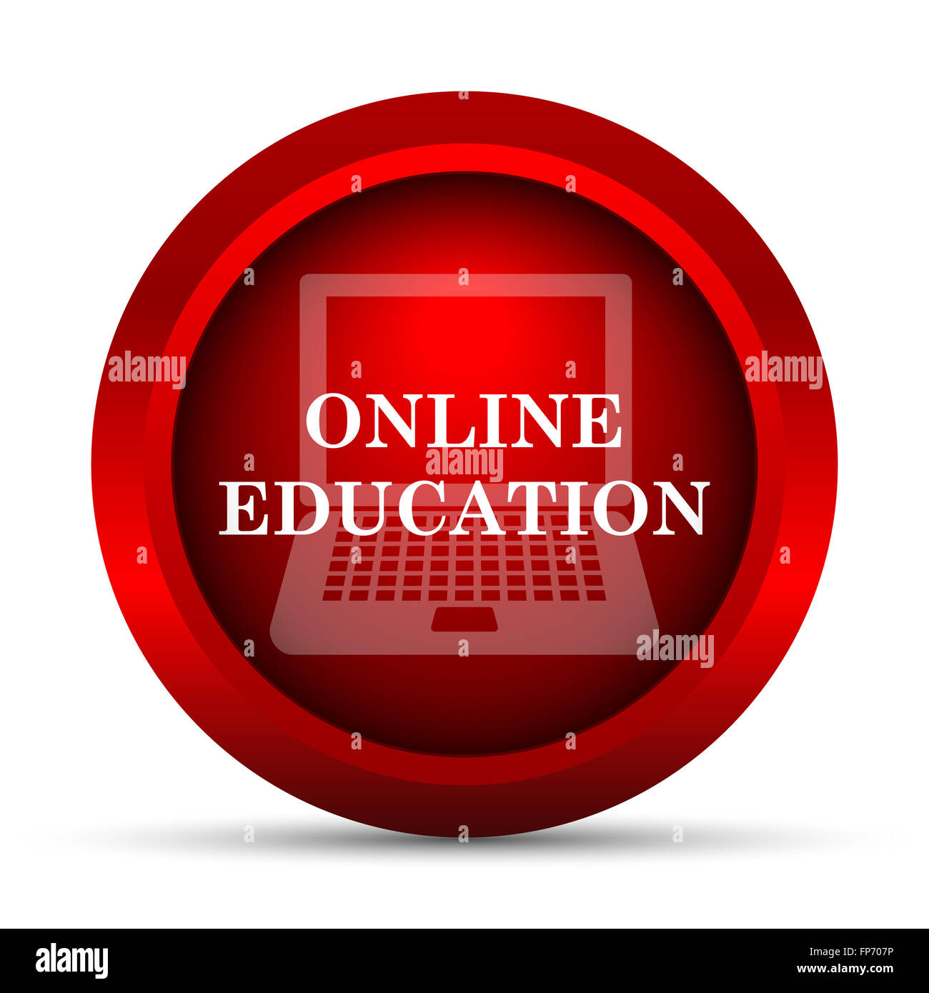 Online education icon. Internet button on white background Stock Photo ...