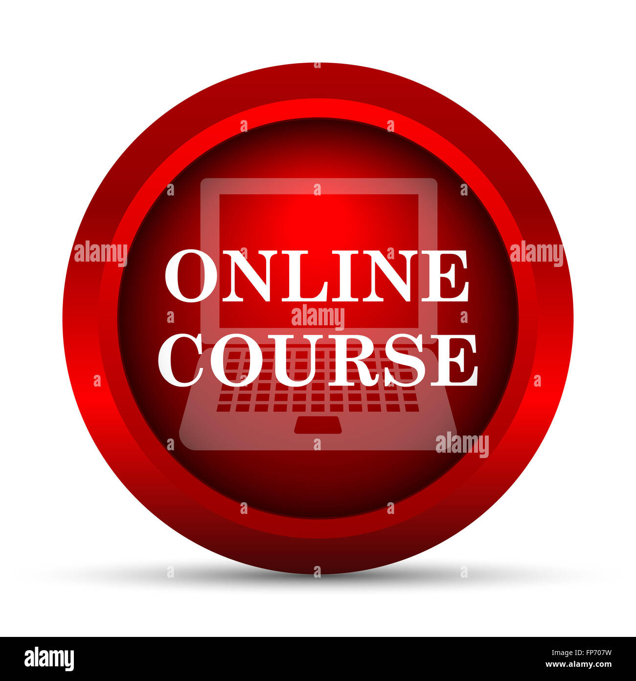 Online course icon. Internet button on white background Stock Photo - Alamy