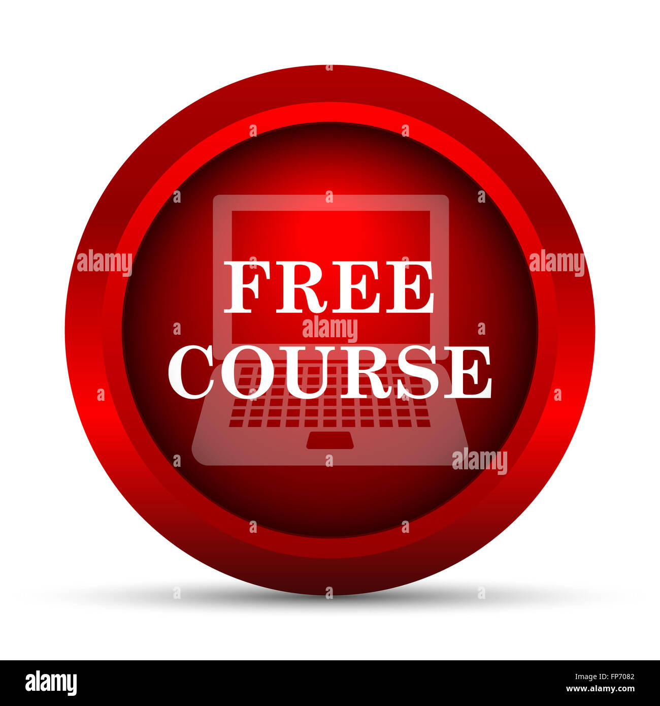 Free course icon. Internet button on white background Stock Photo - Alamy