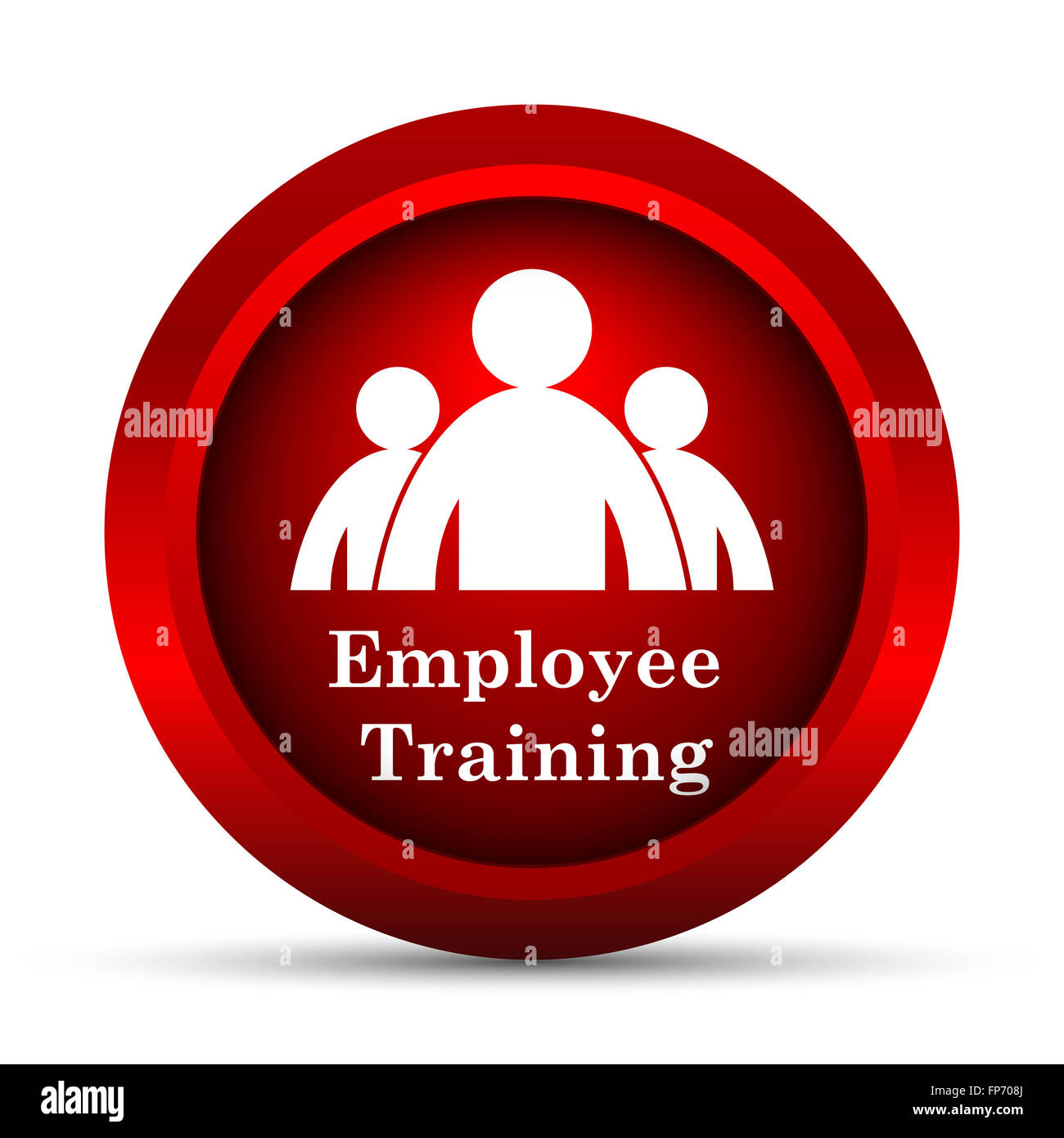 Employee training icon. Internet button on white background Stock Photo ...