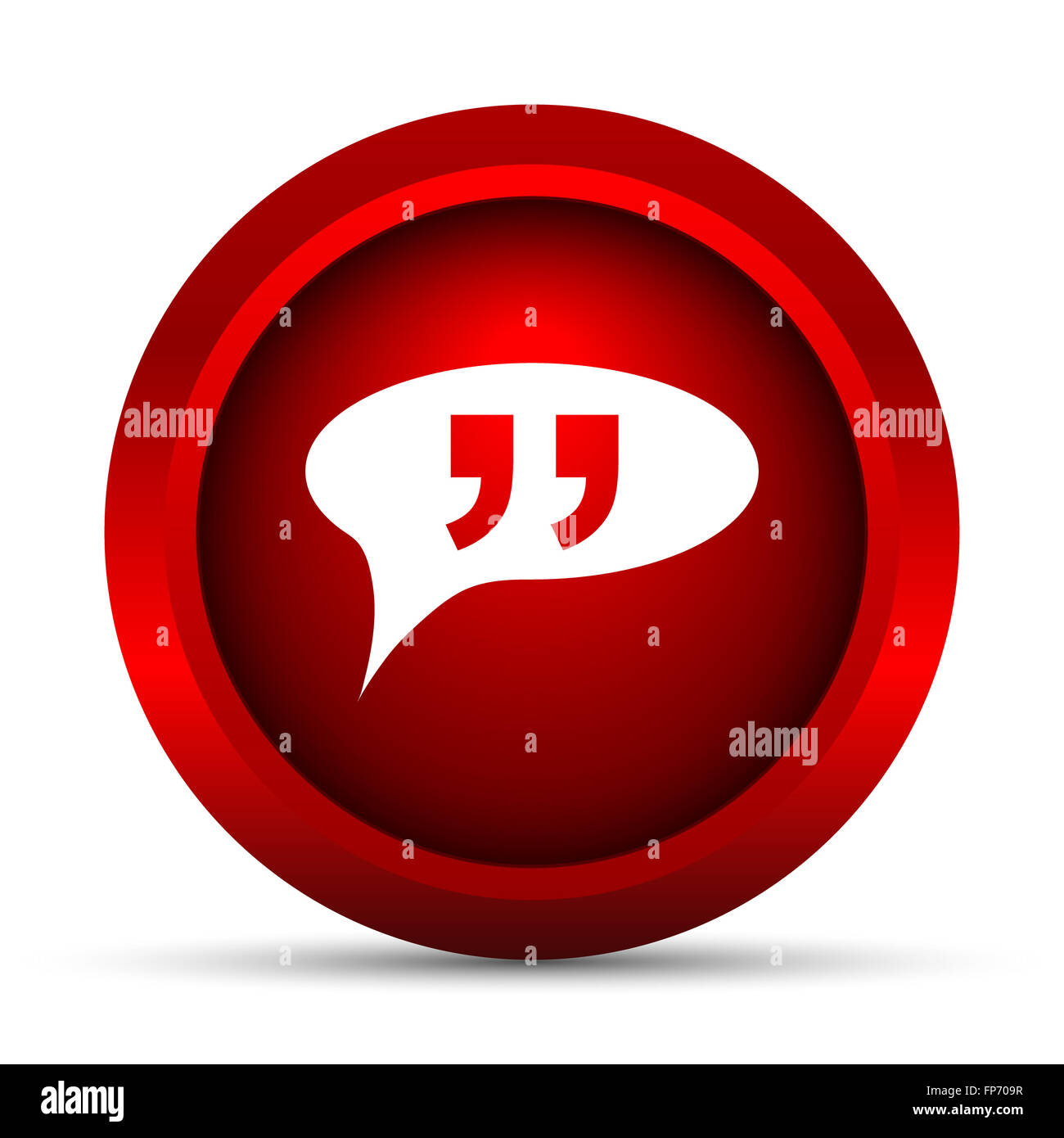 Double quotes icon. Internet button on white background Stock Photo - Alamy