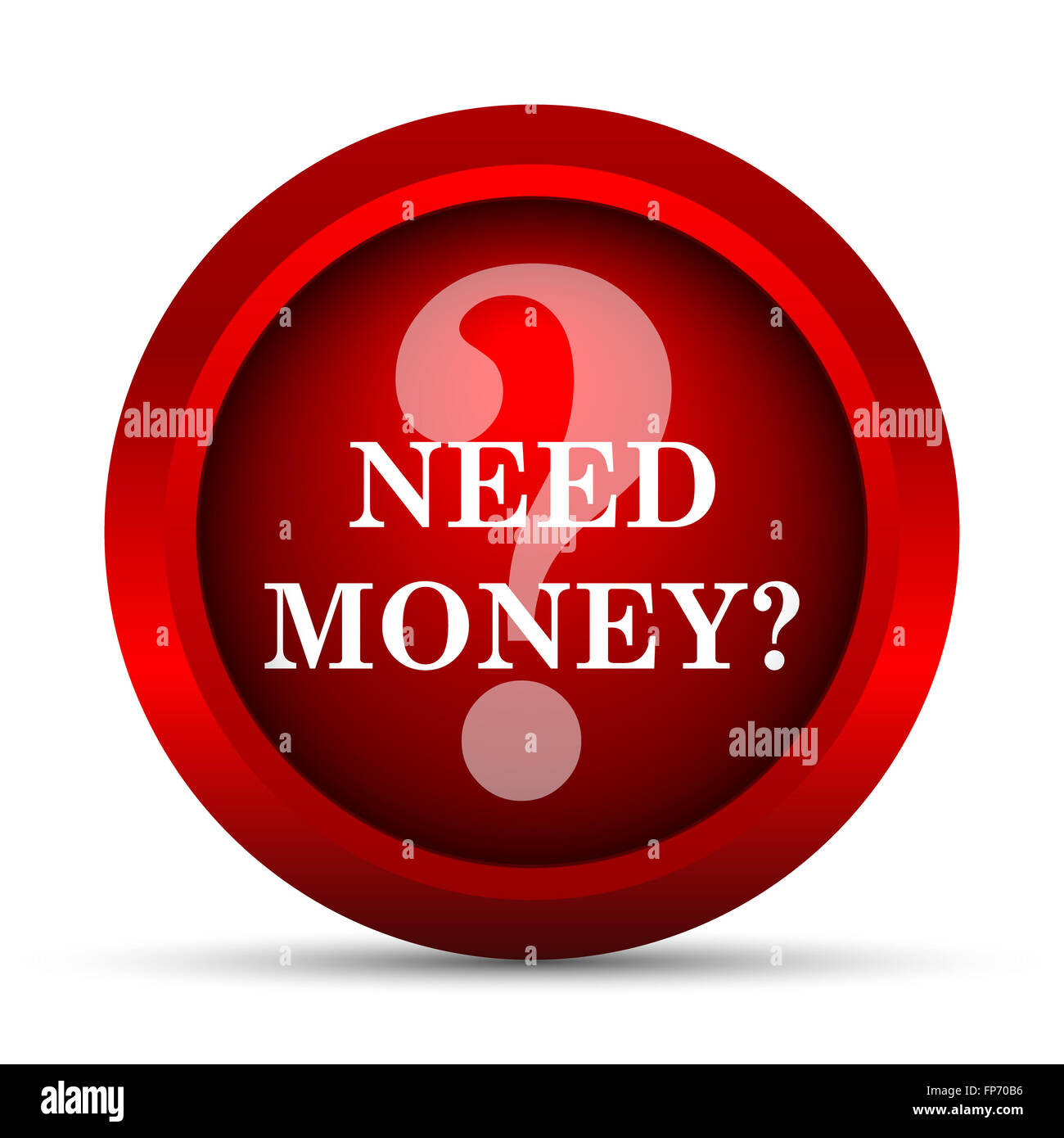 Need money icon. Internet button on white background Stock Photo - Alamy