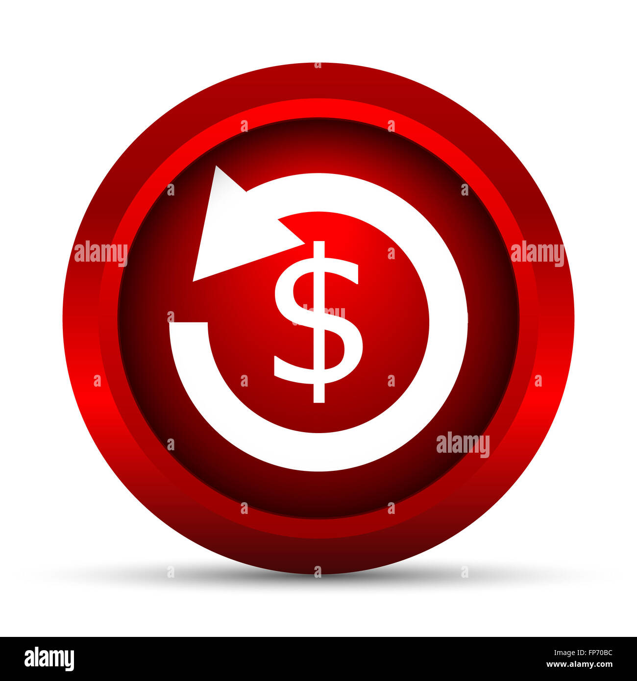 Refund icon. Internet button on white background Stock Photo - Alamy