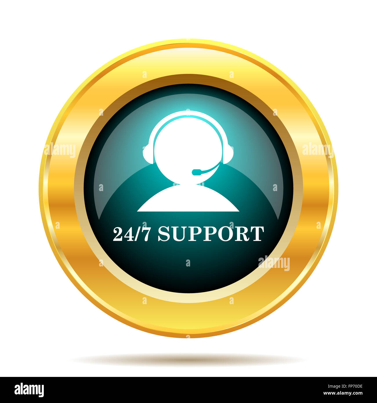 24-7 Support icon. Internet button on white background Stock Photo - Alamy