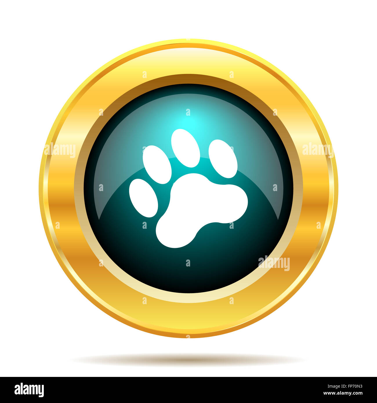 Paw print icon. Internet button on white background Stock Photo - Alamy