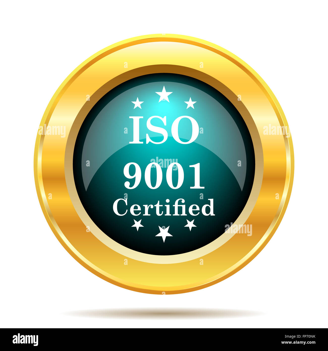 ISO9001 icon. Internet button on white background Stock Photo - Alamy